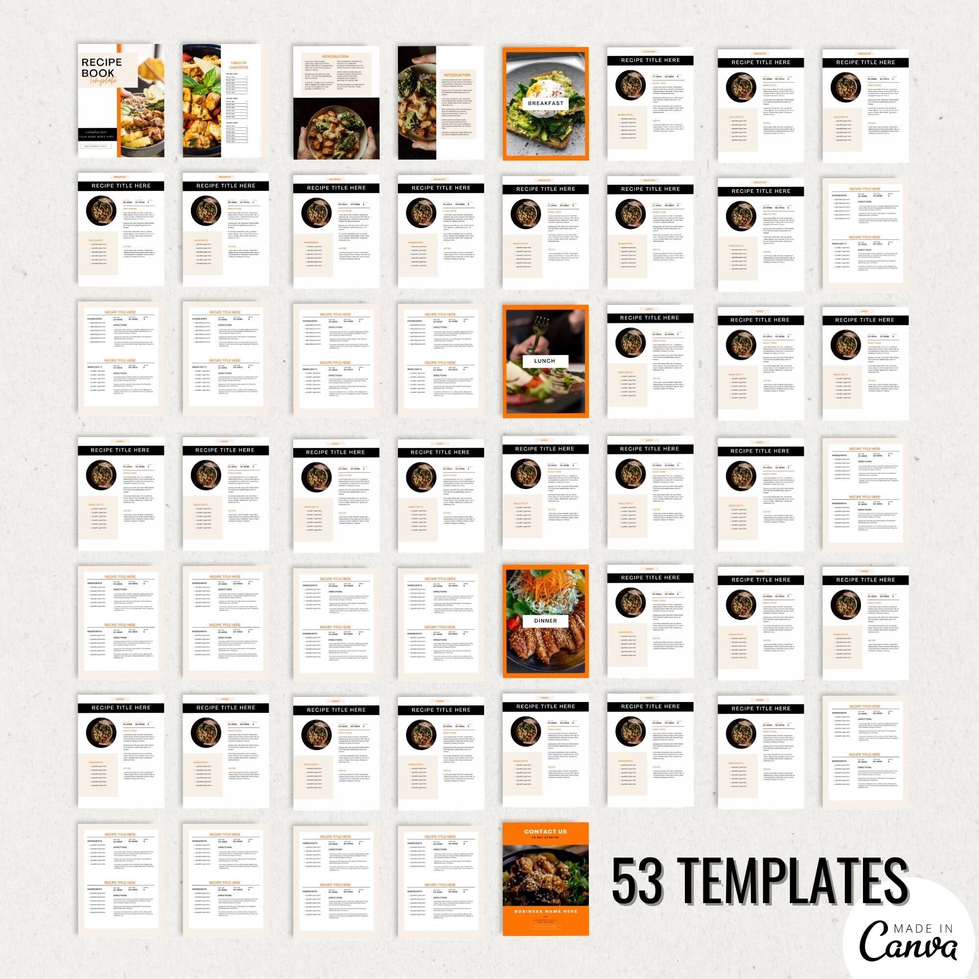 Homemade Recipe Book Canva Templates, Family Cookbook Template, Recipe ...