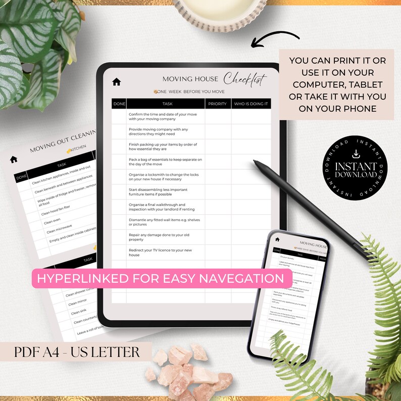 Move in Essentials Checklist, Moving Checklist, Moving Planner, New ...