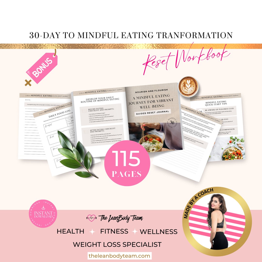 Mindful Eating Instant Download Journal,mindfulness Therapy Journal ...