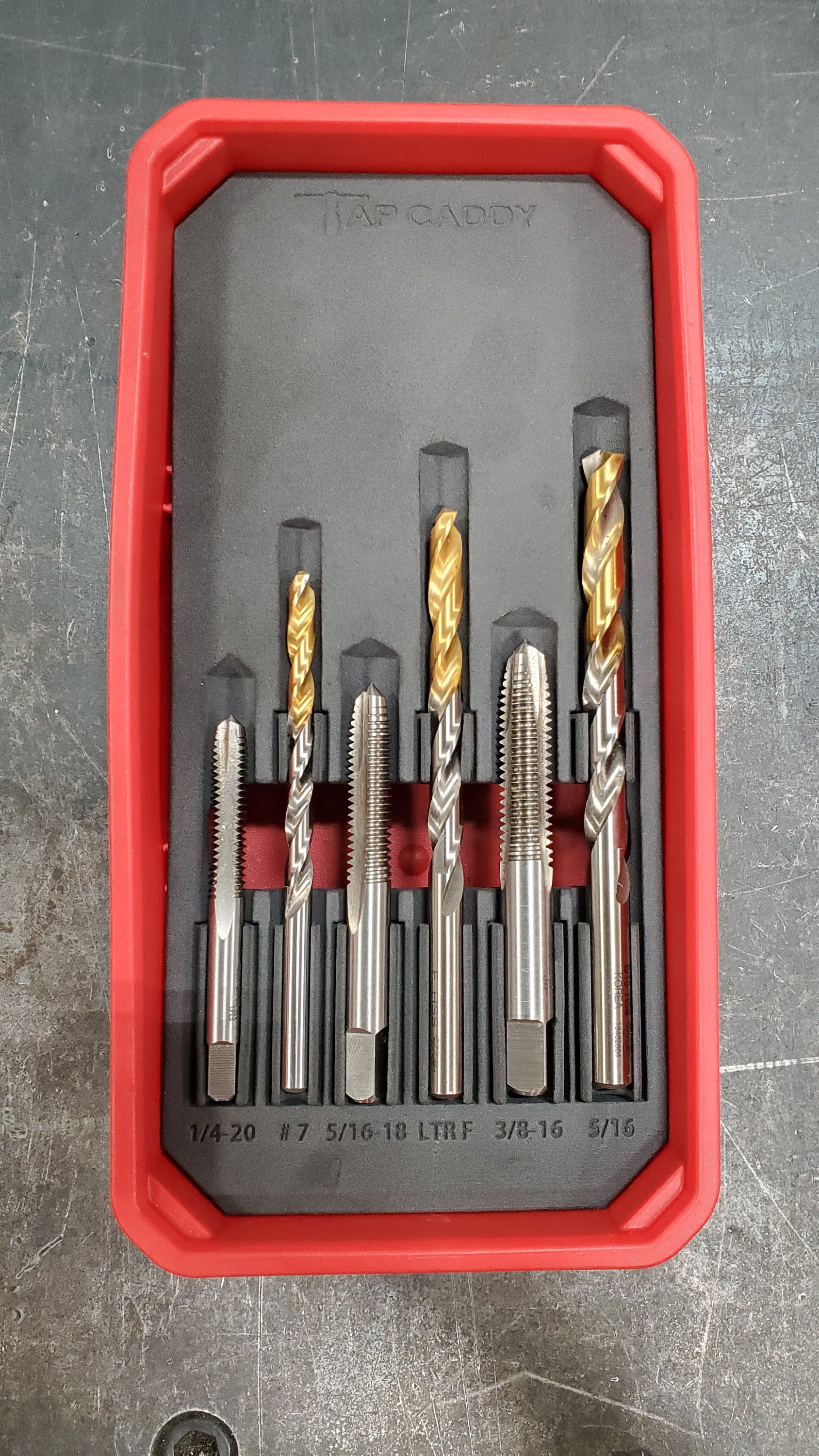 Tap Caddy: 1/4"-20 to 3/8"-16 Drill & Tap Organizer Tray - Etsy