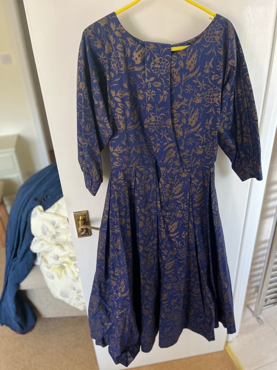 Laura Ashley blue and gold dress - Gem