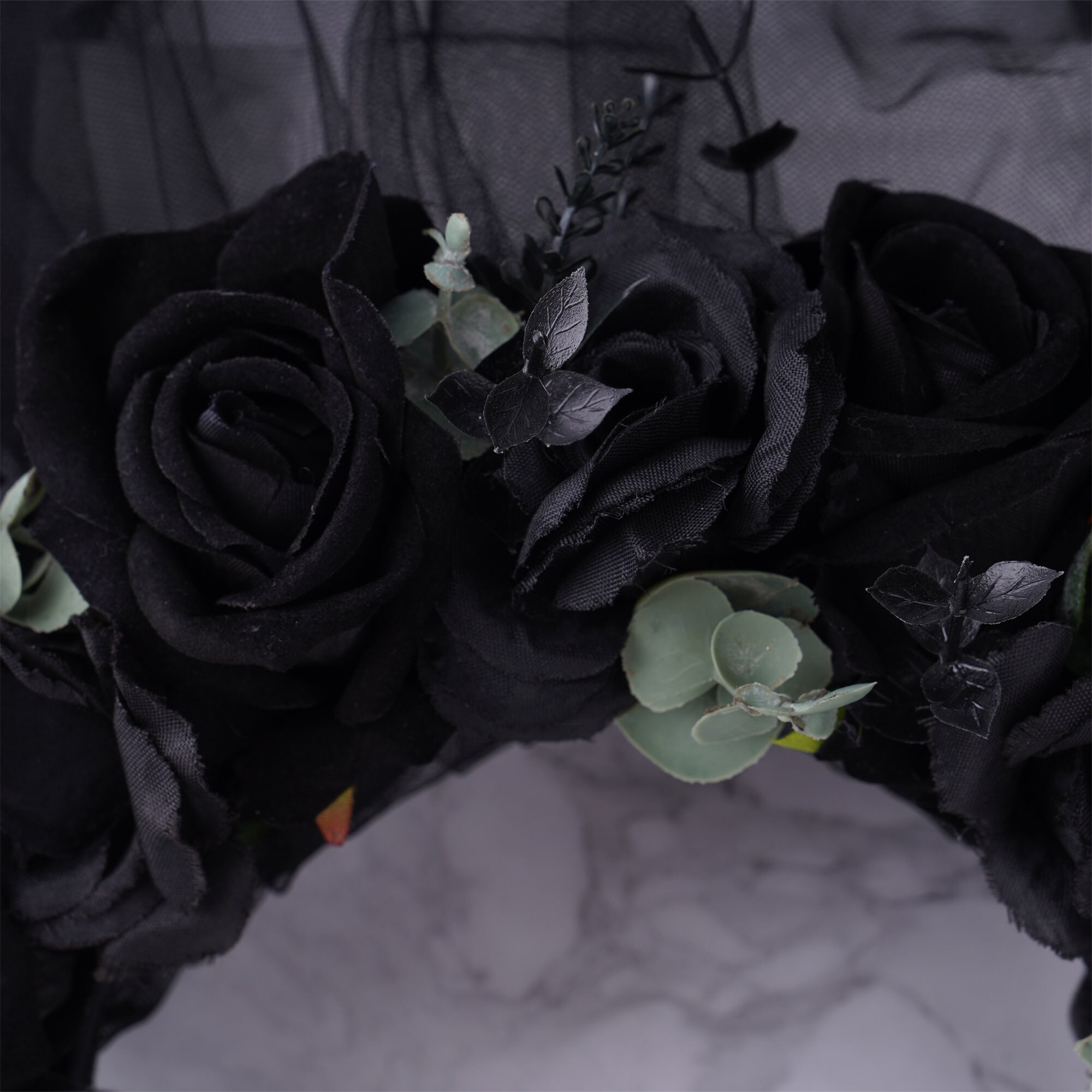 Black Veil Crown Halloween Day of the Dead Corpse Bride Witch Tiara ...