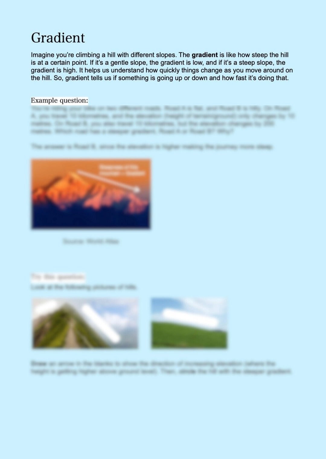 Gradient Worksheet Learn the Basic Concept (Download Now) - Etsy