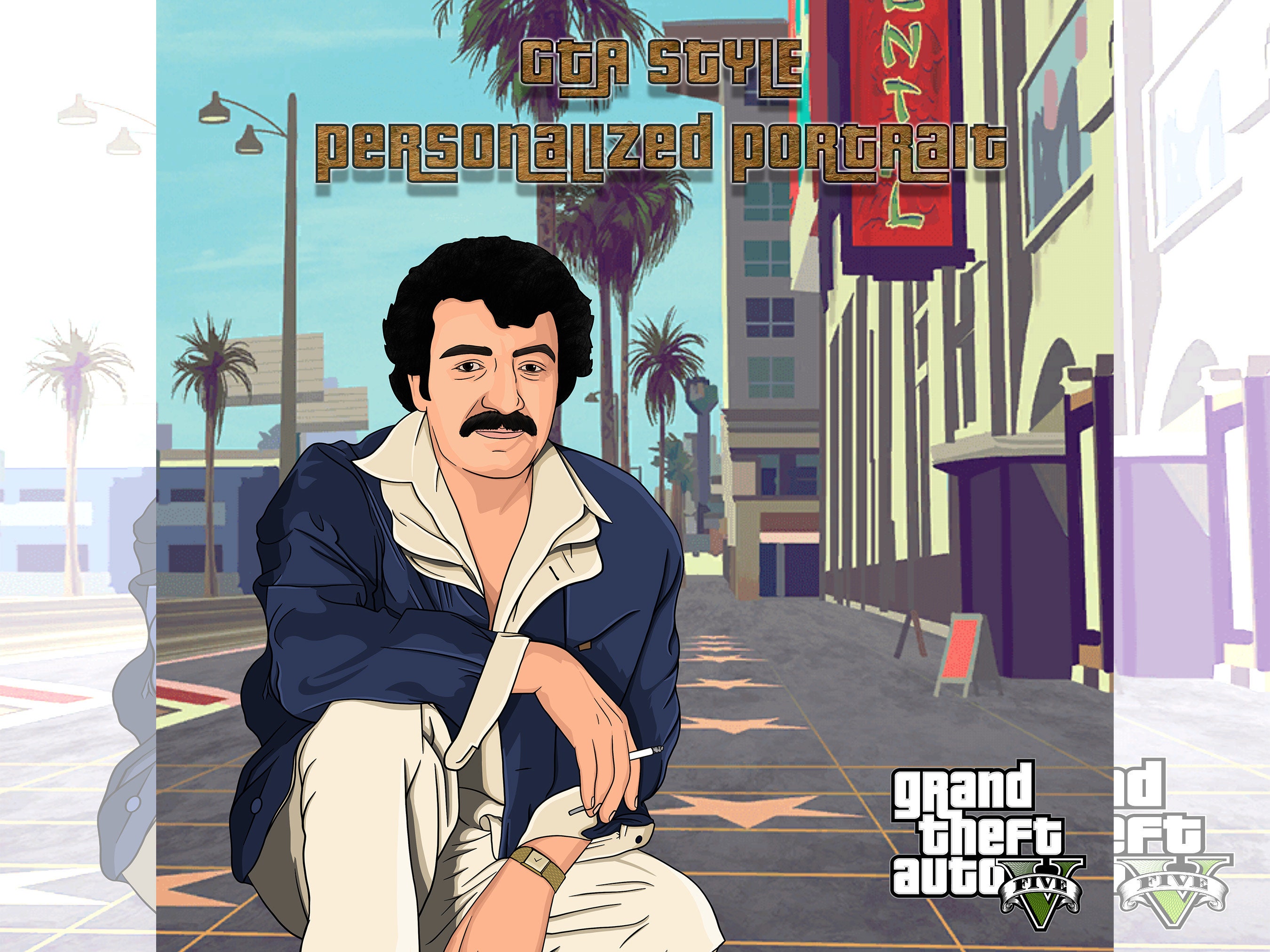 GTA Style Custom Art Personalized Cartoon Portraits, Rockstar-worthy ...