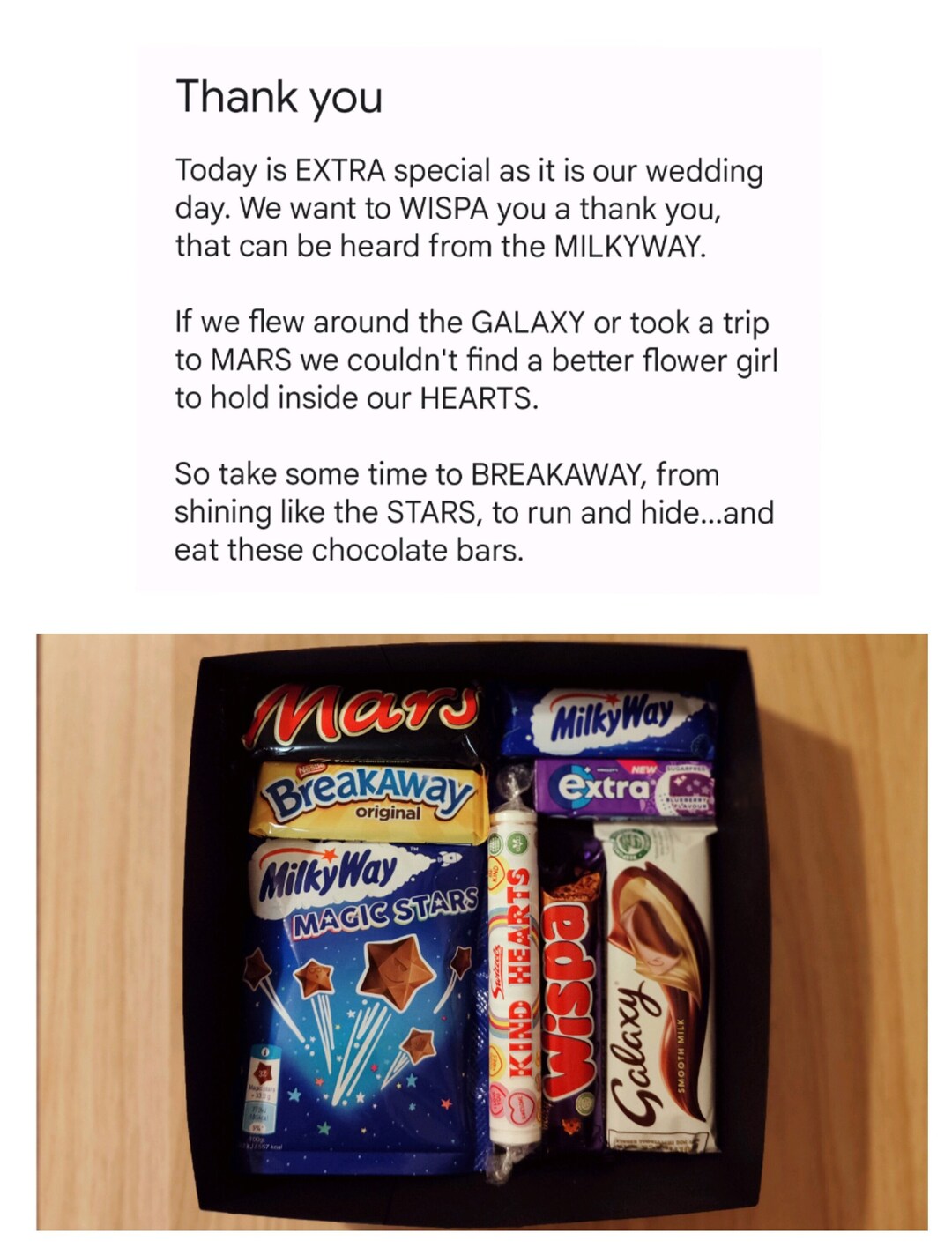 Thank You Chocolate Box With Poem for Wedding Guest - Etsy