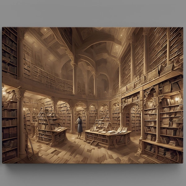 Library Wall Art - Etsy