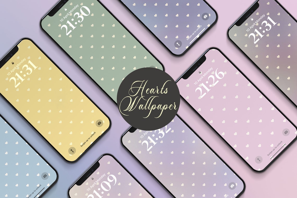 IPhone Hearts Wallpaper, Android Hearts Wallpaper, Aesthetic Phone ...