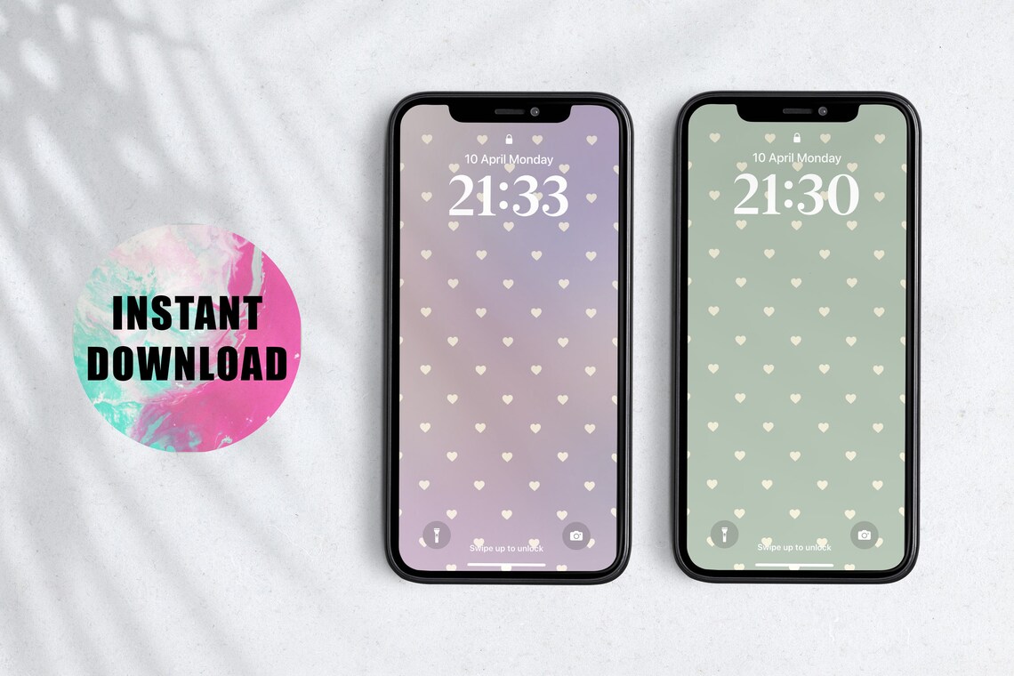 IPhone Hearts Wallpaper, Android Hearts Wallpaper, Aesthetic Phone ...