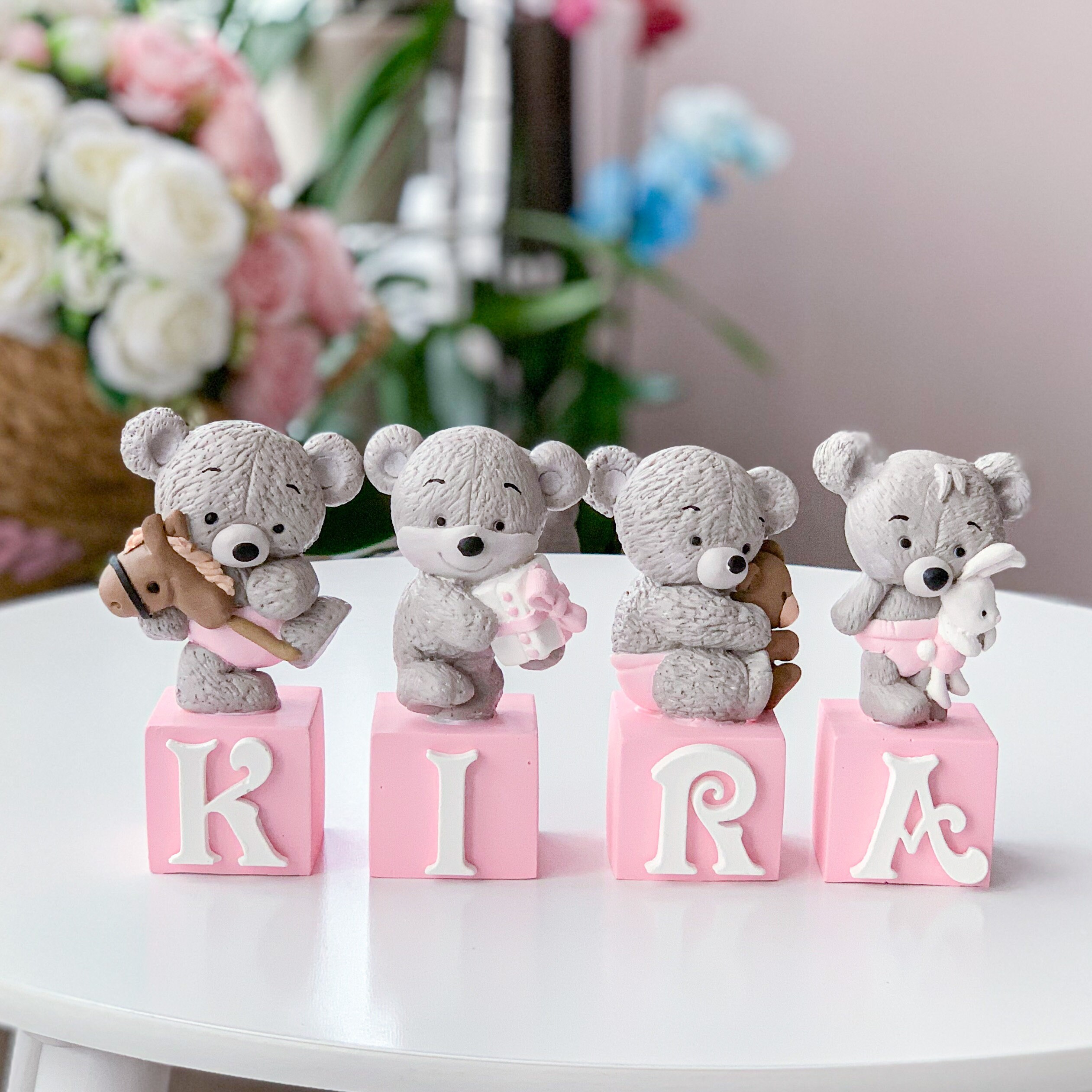 Personalized Baby Name Blocks, Teddy Bear Decorations, Baby Shower ...
