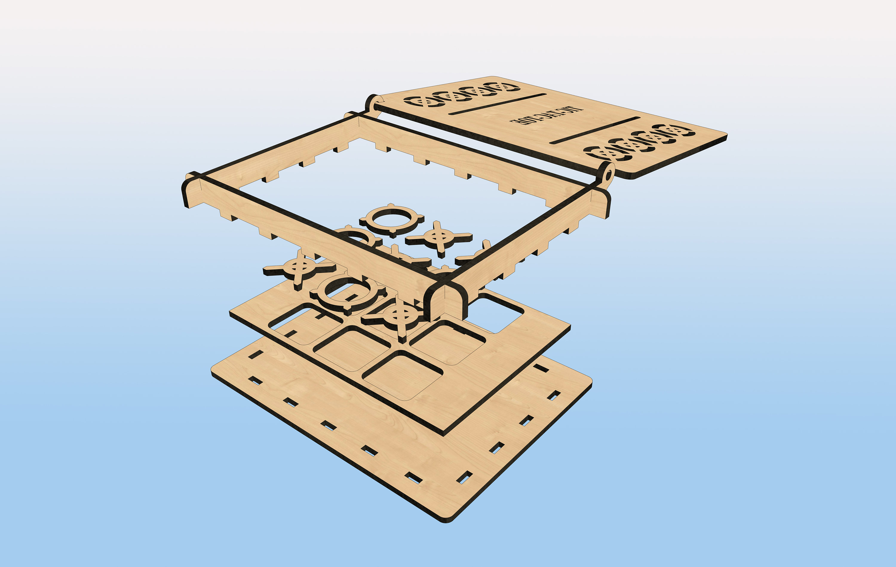 Laser Cut Tic Tac Toe Wooden Game, Dxf Cut File, Svg Cut File, Png Cut ...