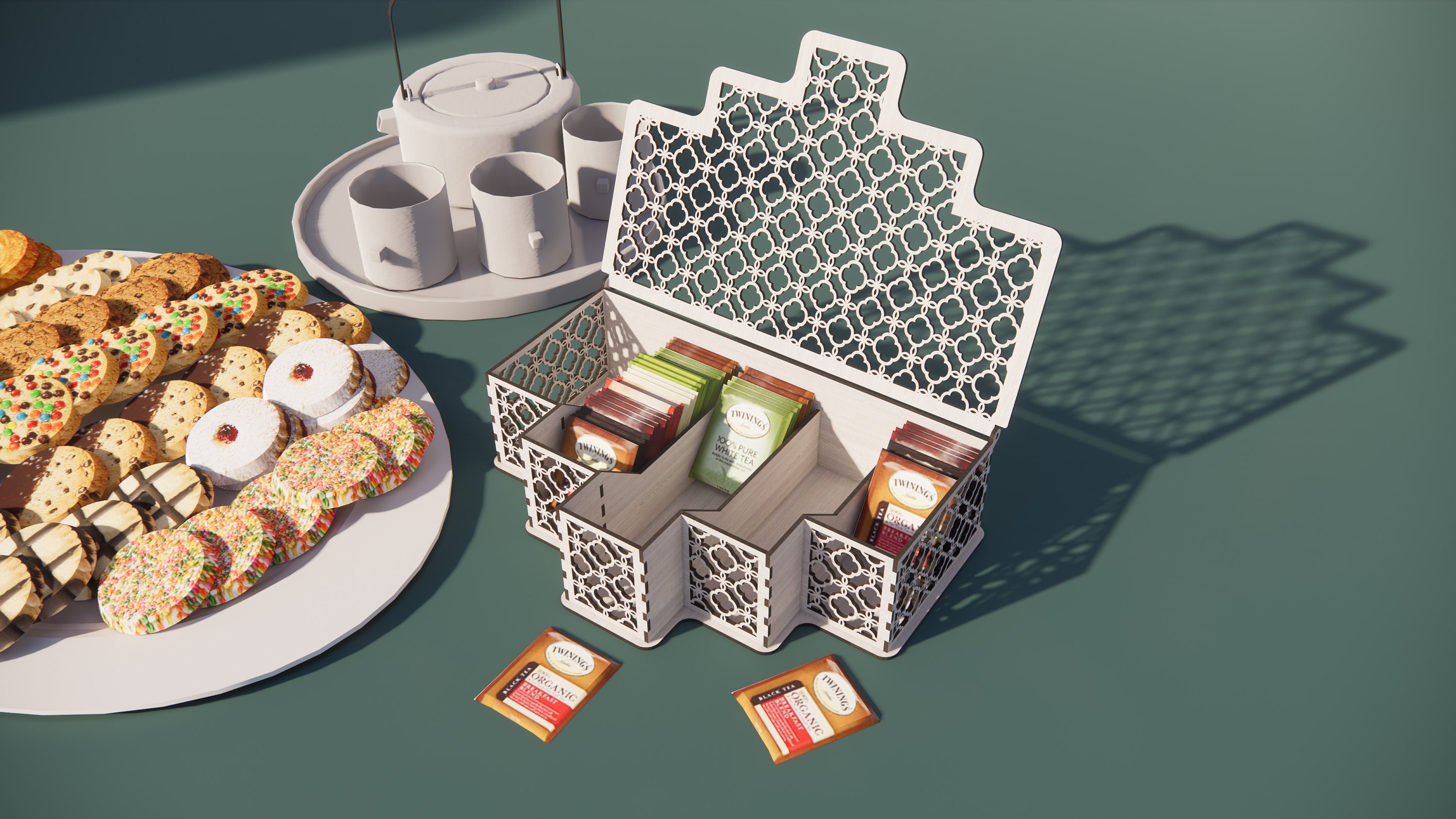 Tea Box, Coffe Box, Laser Cutting, Laser Box, Wooden Box, Dxf Cut File ...