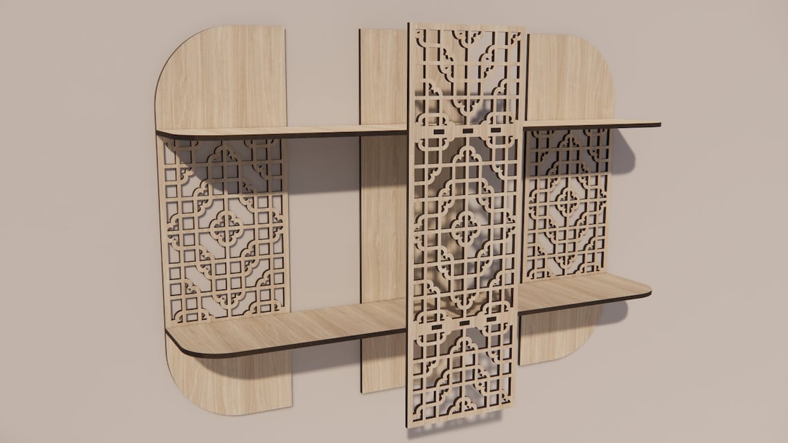 Modern Wall Shelf Laser Cut Decorative Wall Shelf Dxf - Etsy