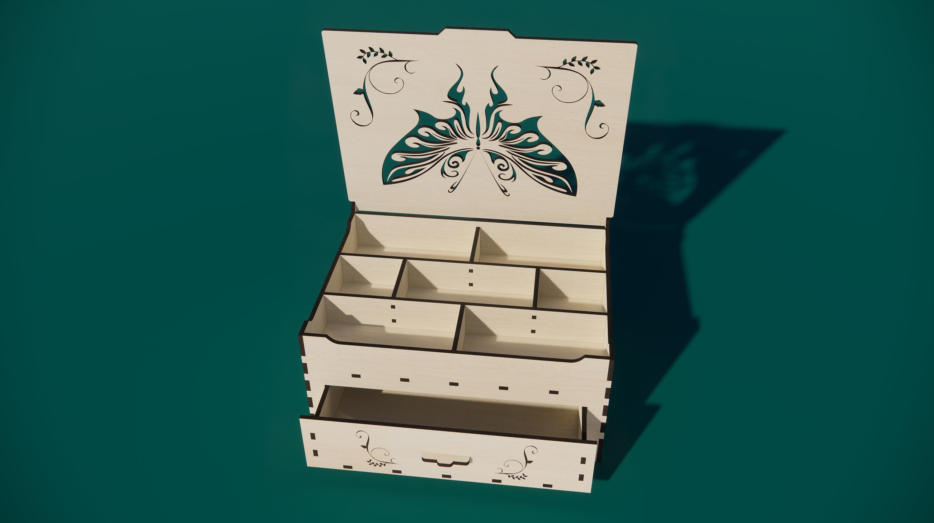 Organizer Box Wood Cutting Files for Boxes Jewelry Box - Etsy