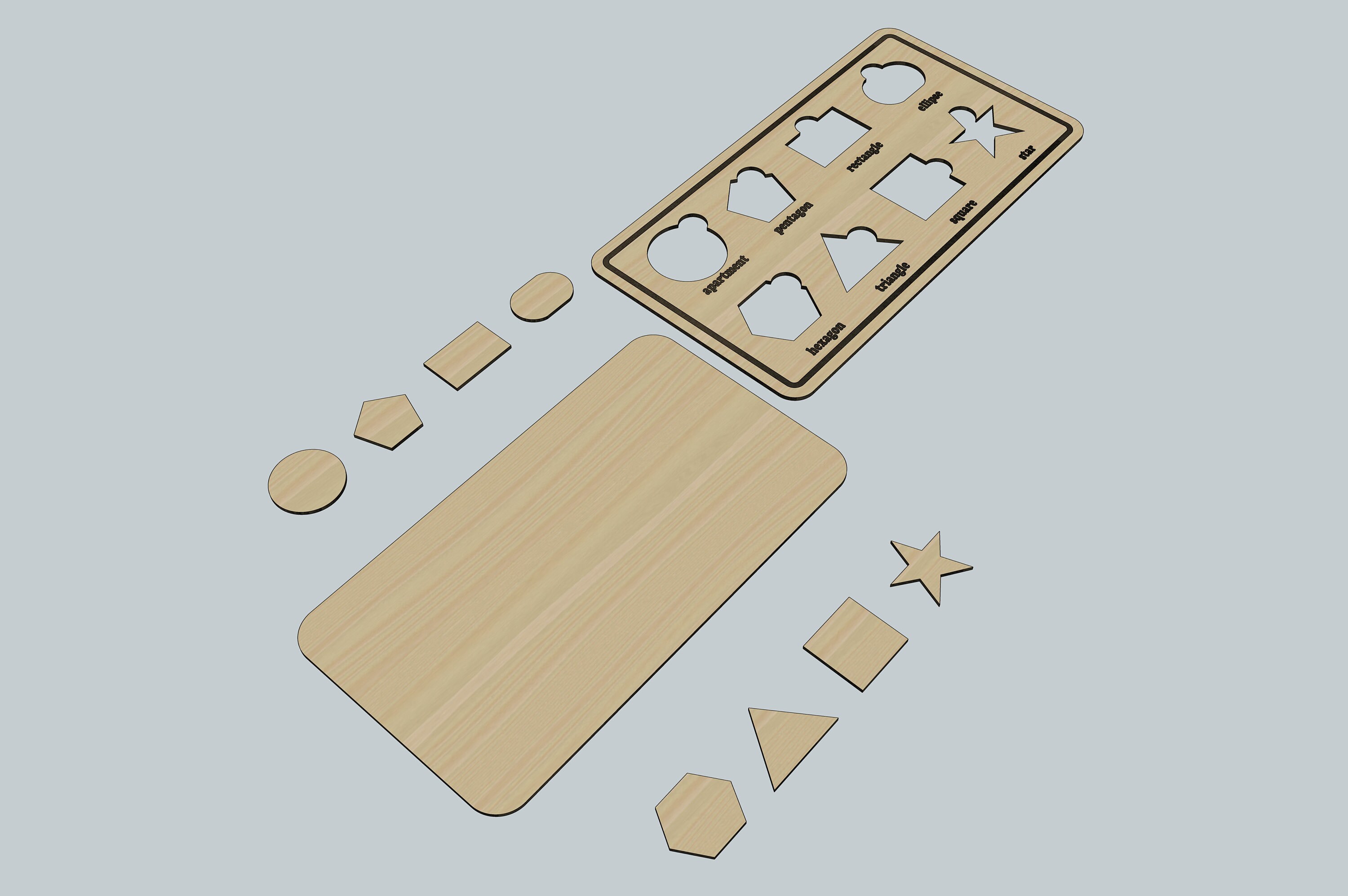 Wooden Laser Cut Geometric Shapes Puzzle Game, Dxf Cut File, Svg Cut ...