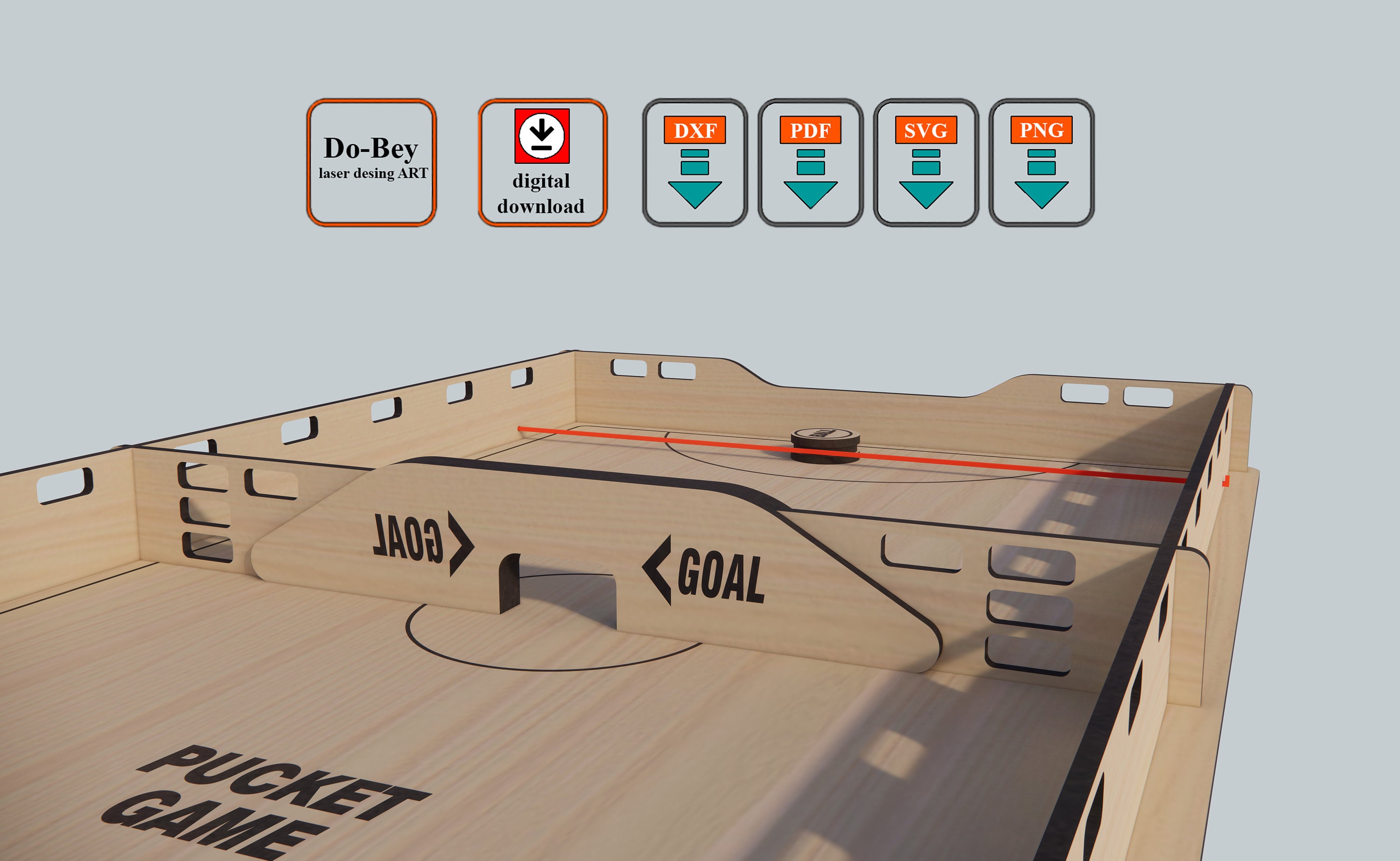 Wooden Laser Cut Puck Football Game, Dxf Cut File, Svg Cut Fİle, Png ...