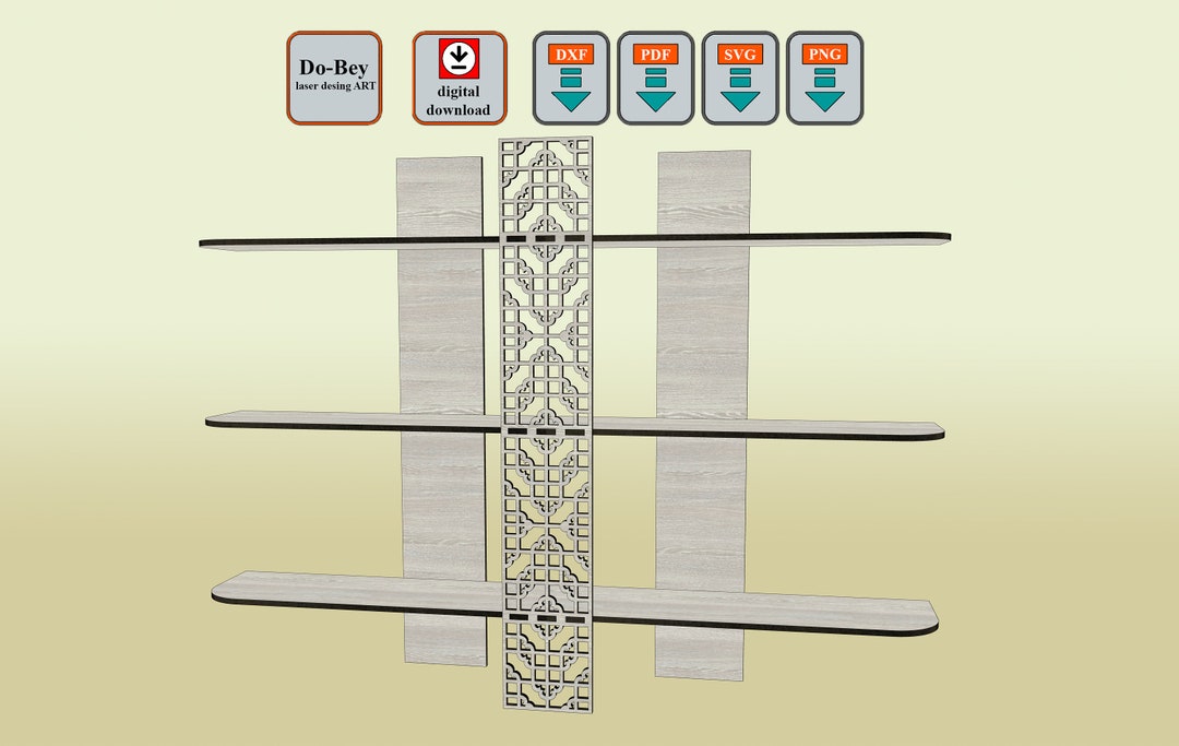 Laser Cut Wall Shelf, Laser Cut, Decorative Wall Shelf, Dxf Digital ...