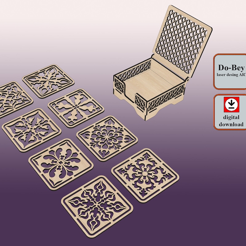 Wood Box for Coasters - Etsy UK