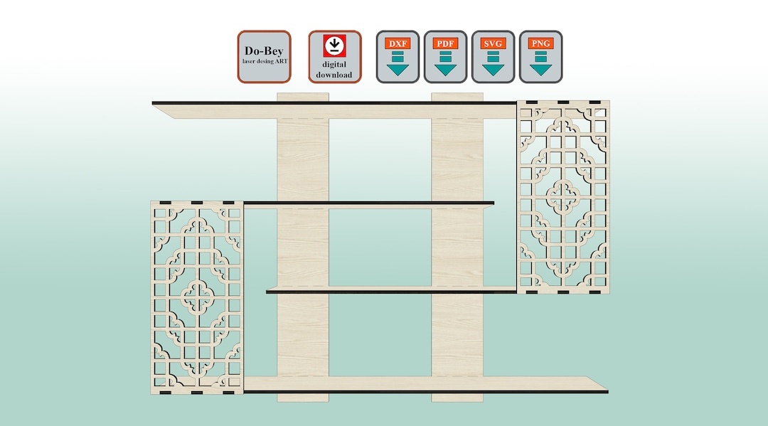 Modern Wall Shelf, Laser Cut, Decorative Wall Shelf, Dxf Digital, Svg ...