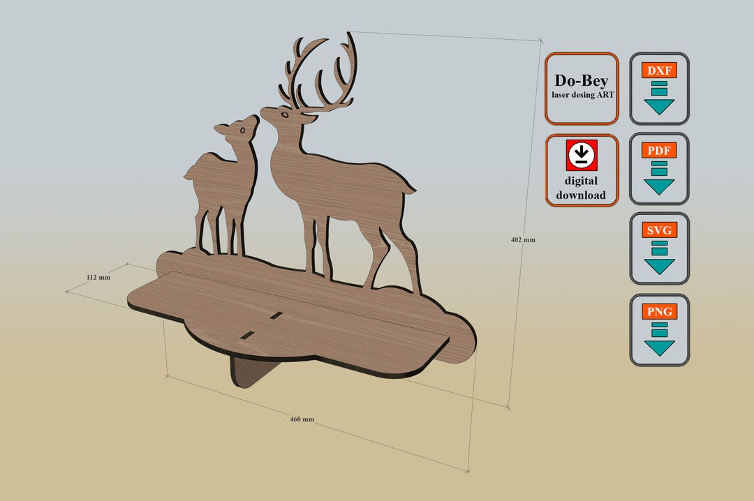 Deer Family Wooden Shelf Laser Cut File (digital Download) - Etsy