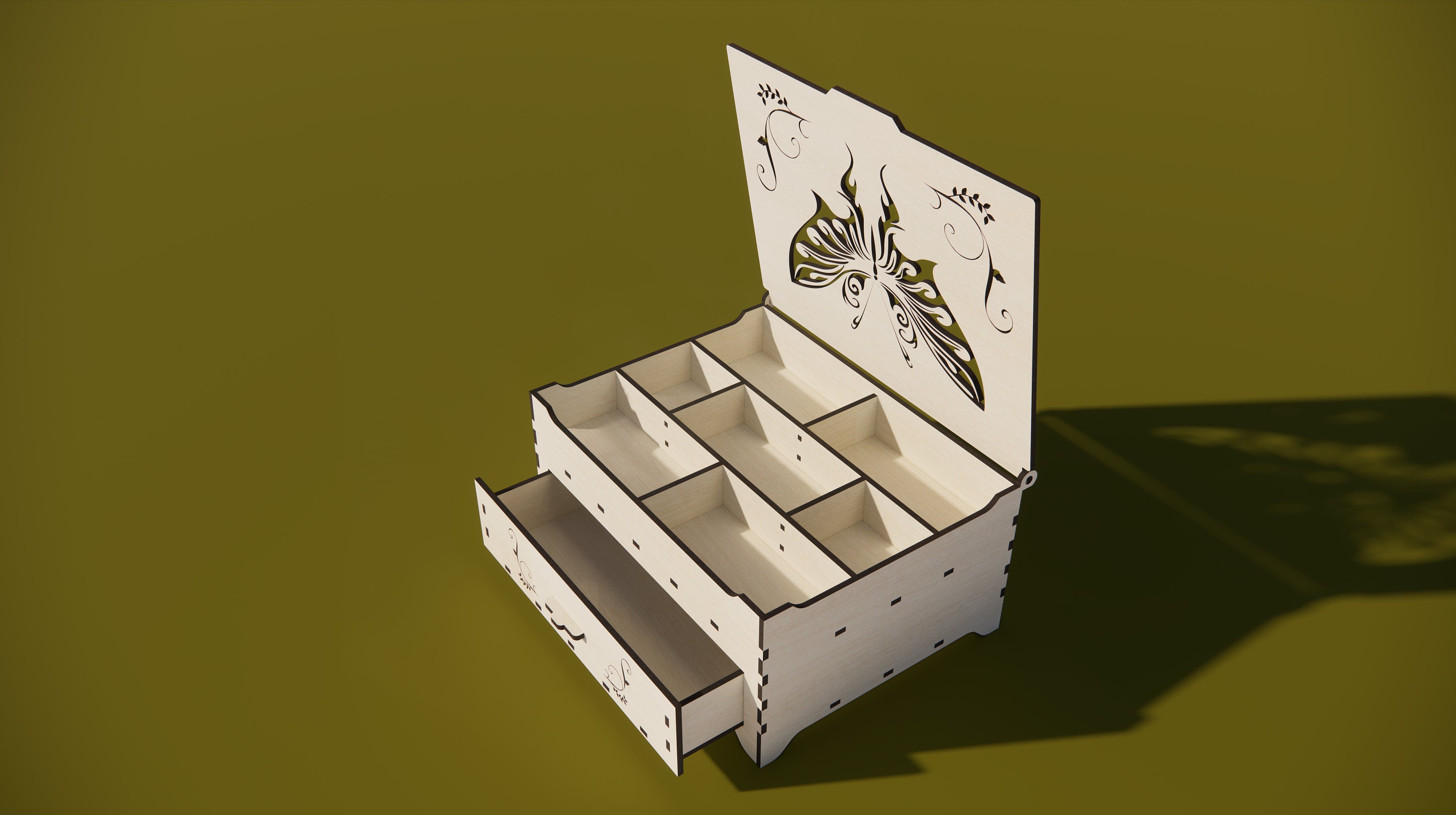 Organizer Box Wood Cutting Files for Boxes Jewelry Box - Etsy