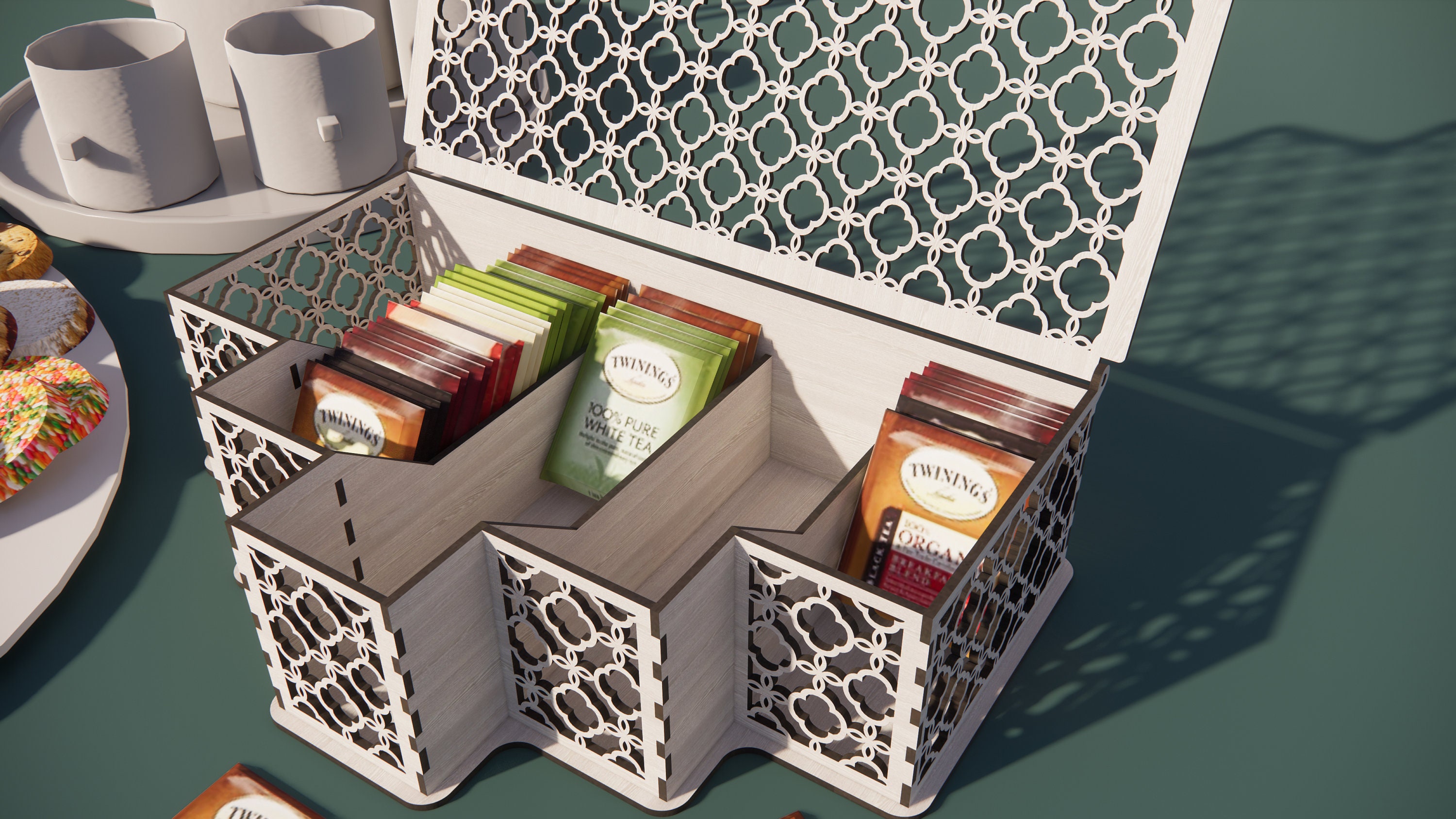 Tea Box, Coffe Box, Laser Cutting, Laser Box, Wooden Box, Dxf Cut File ...