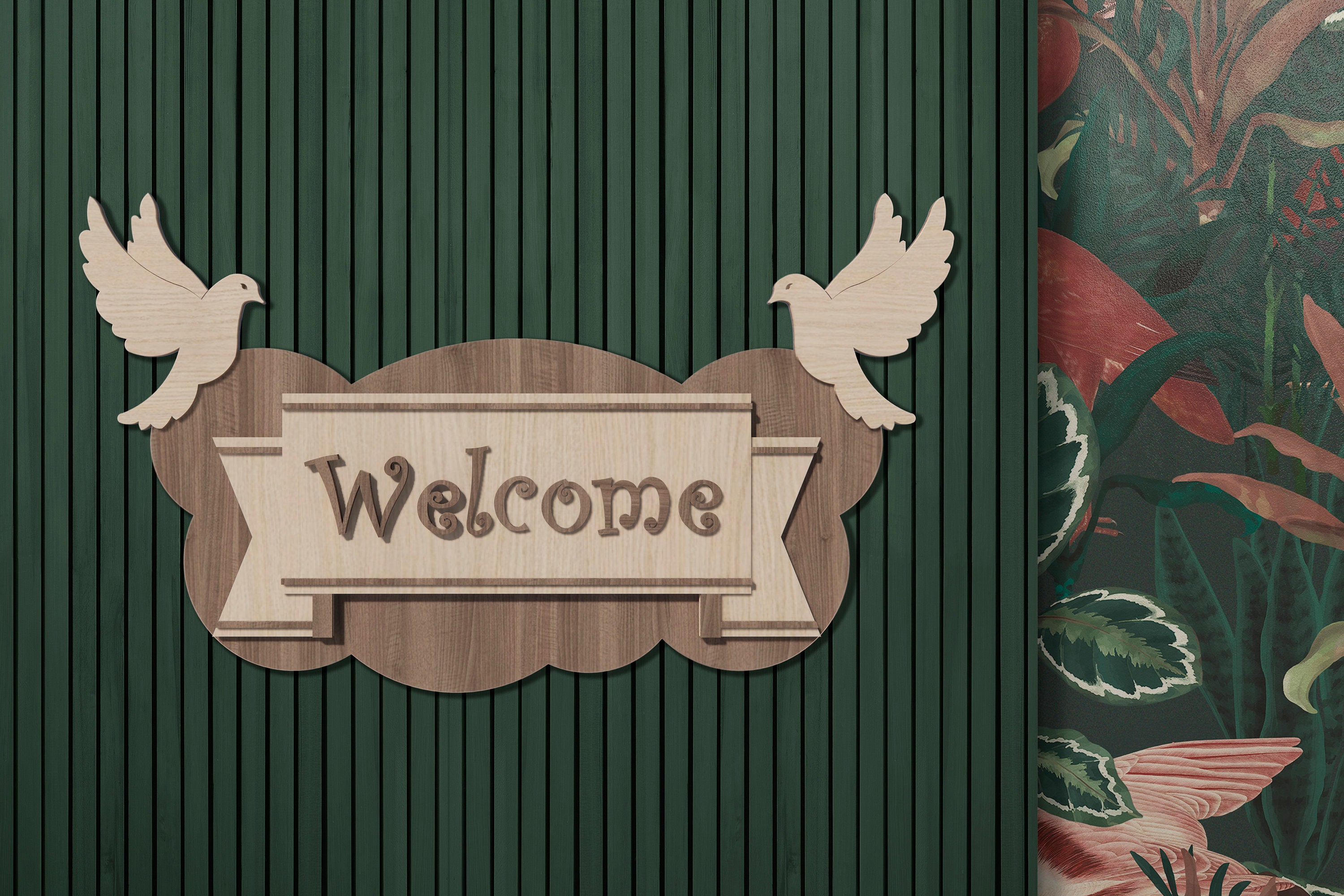 Wooden Laser Cut Welcome Sign, Decorative Welcome Sign, Dxf Digital ...
