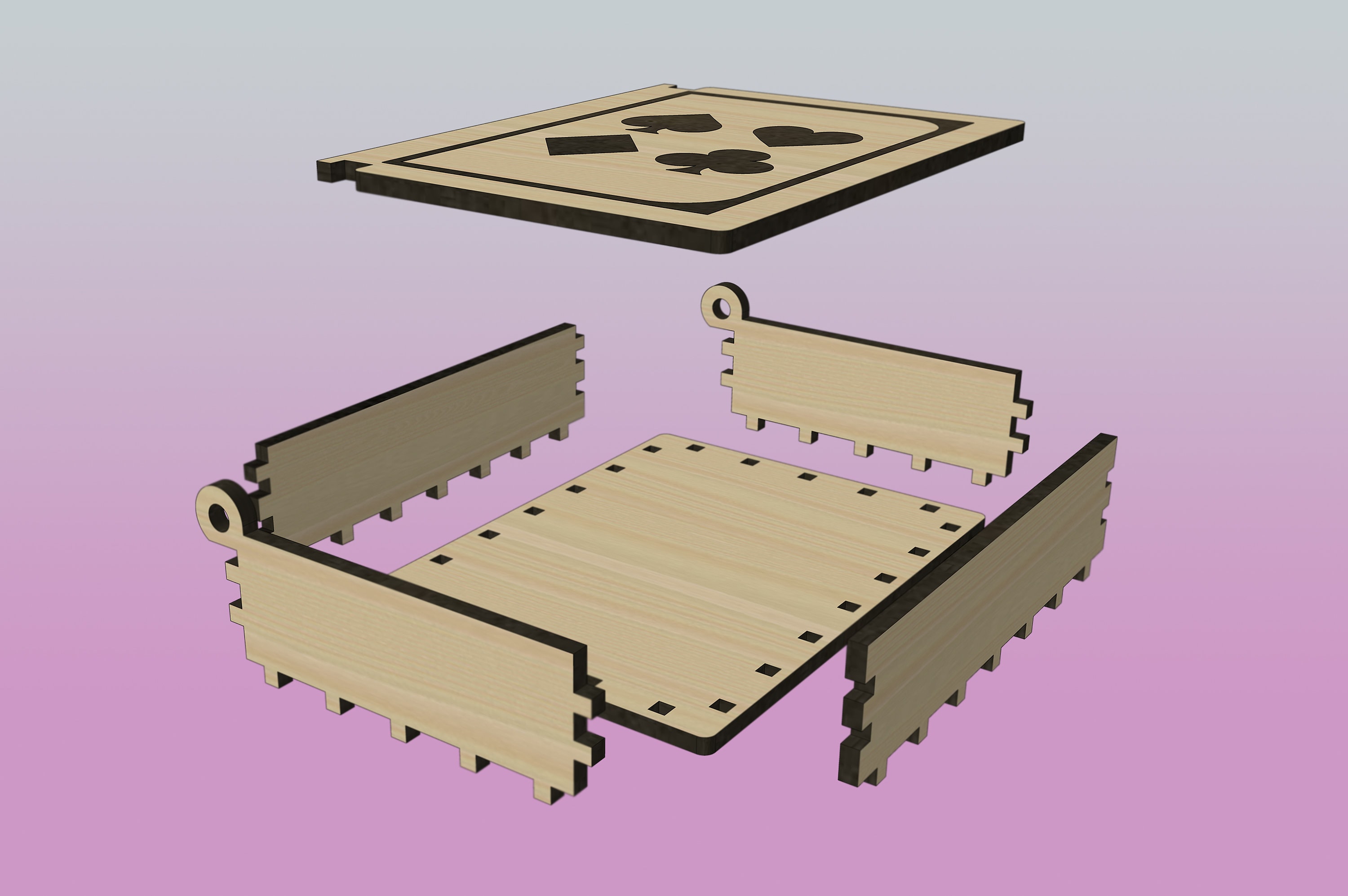 Wooden Laser Cut Playing Card Box, Dxf Cut File, Svg Cut File, Png Cut ...