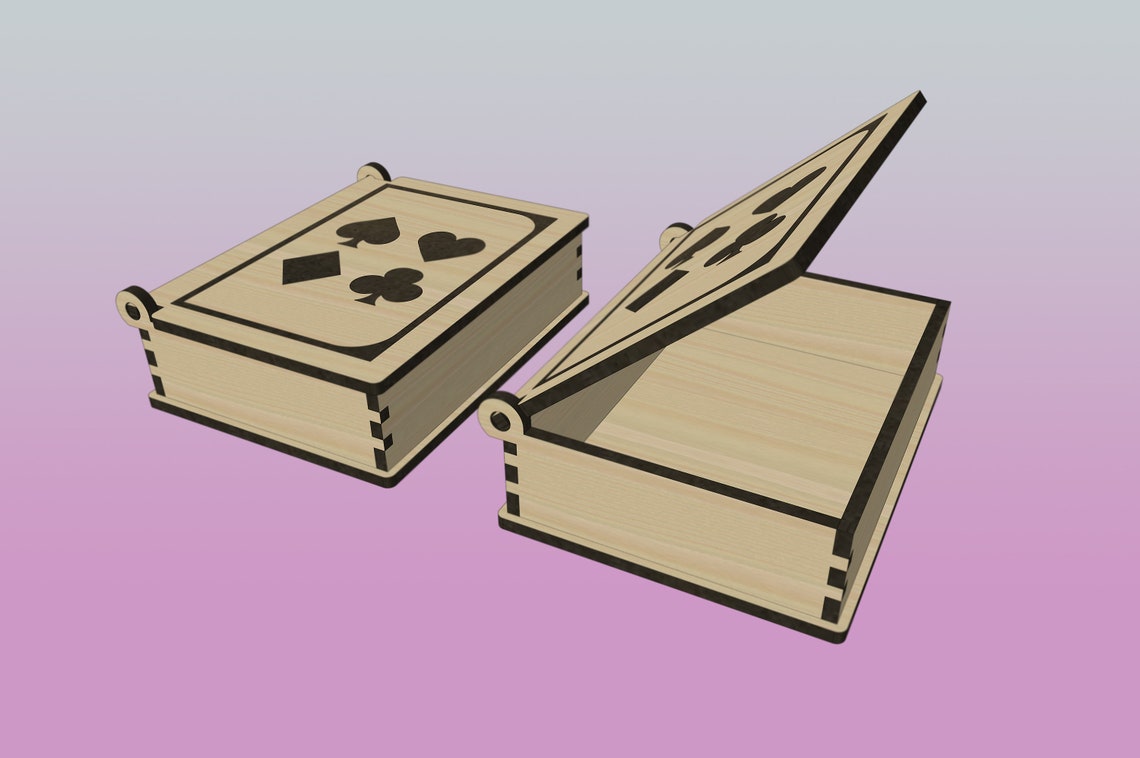 Wooden Laser Cut Playing Card Box, Dxf Cut File, Svg Cut File, Png Cut ...