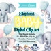 Elephant Baby Digital Clip Art Bundle, Nursery Decor, Baby Shower Decor ...