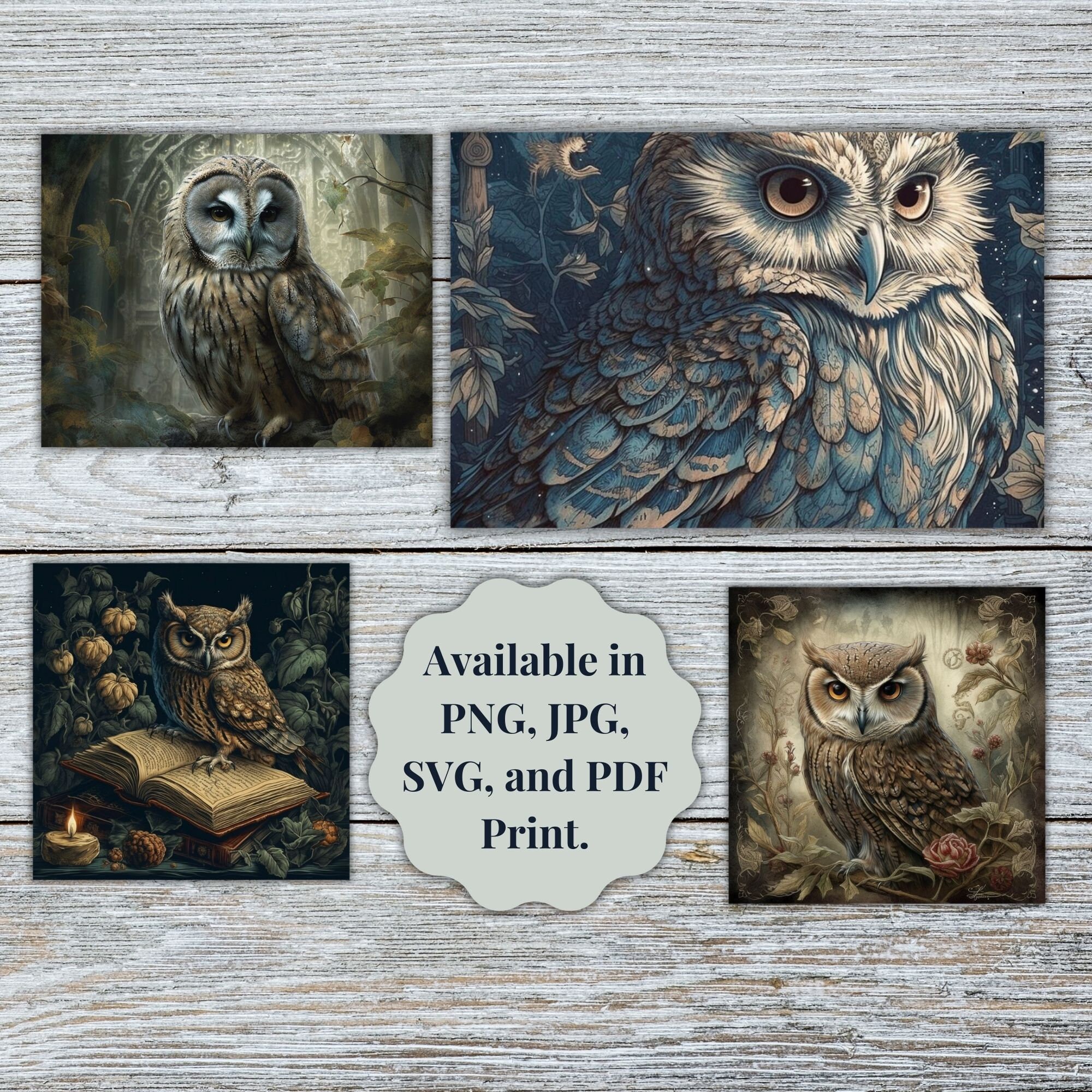 Mystic Owl's Enchantment Wall Art Digital Art Print Fantasy Owl ...