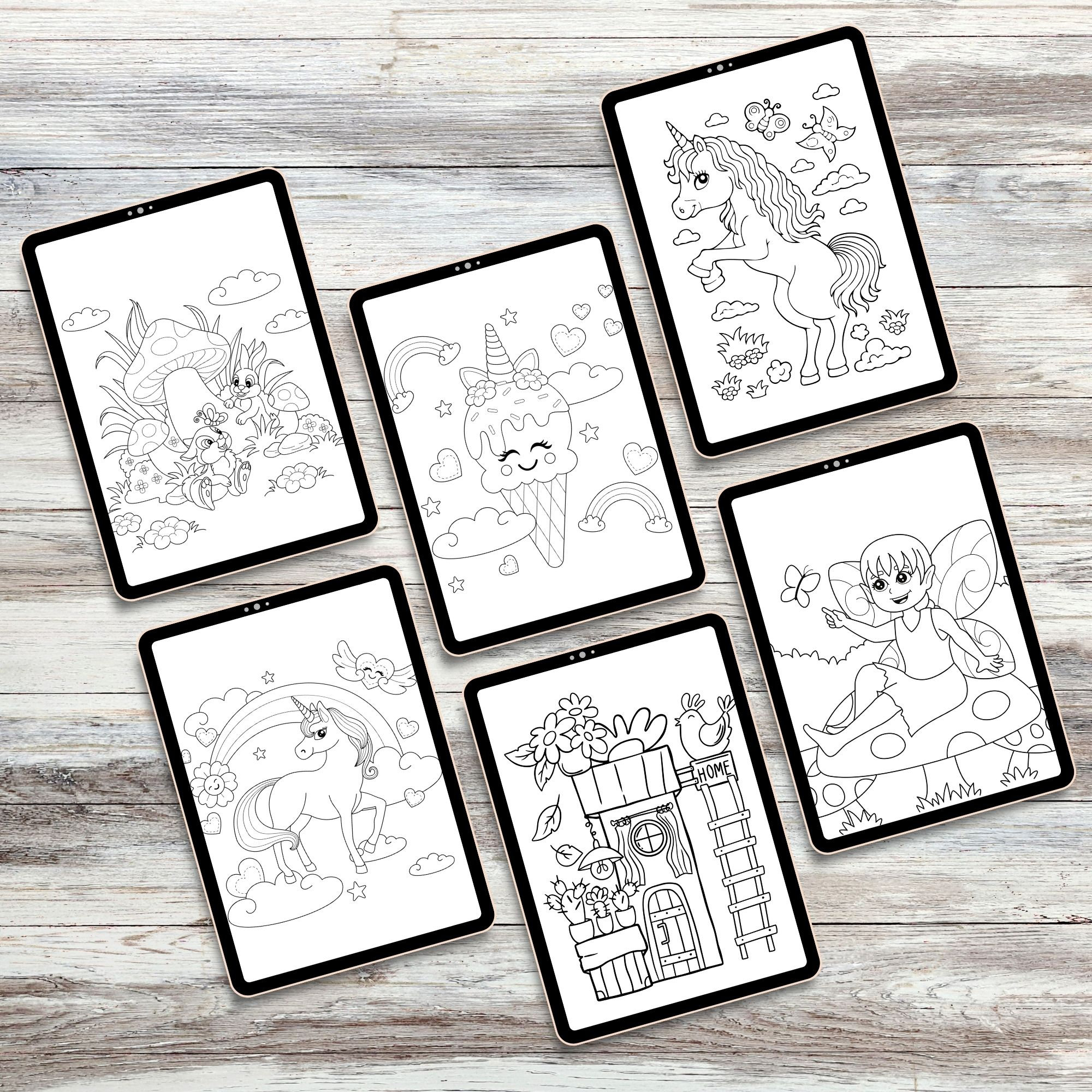 Cute Mermaid Coloring Pages for Kids Printable Fantasy - Etsy
