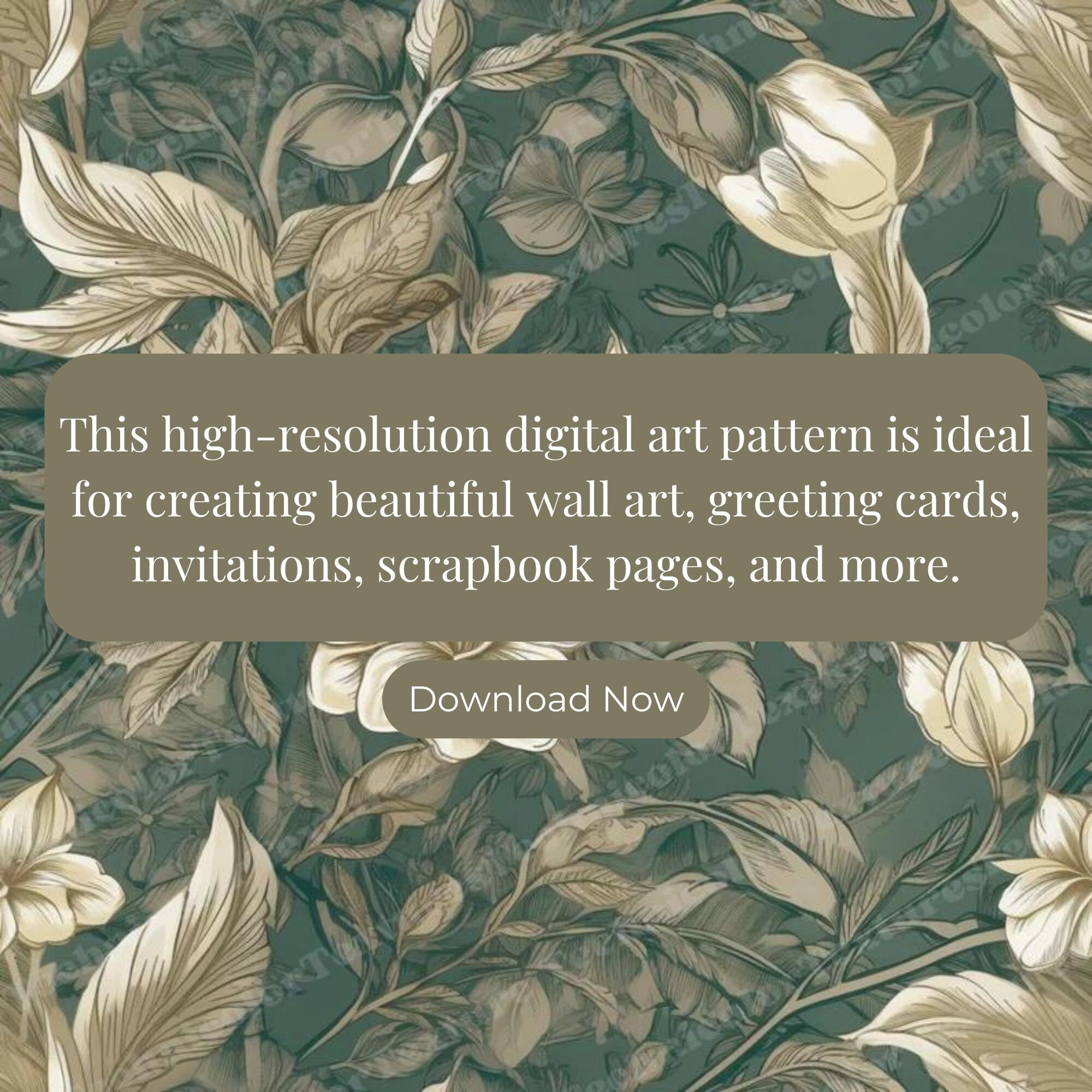 White Magnolia Floral Digital Paper PNG Flower Seamless Pattern Wedding ...