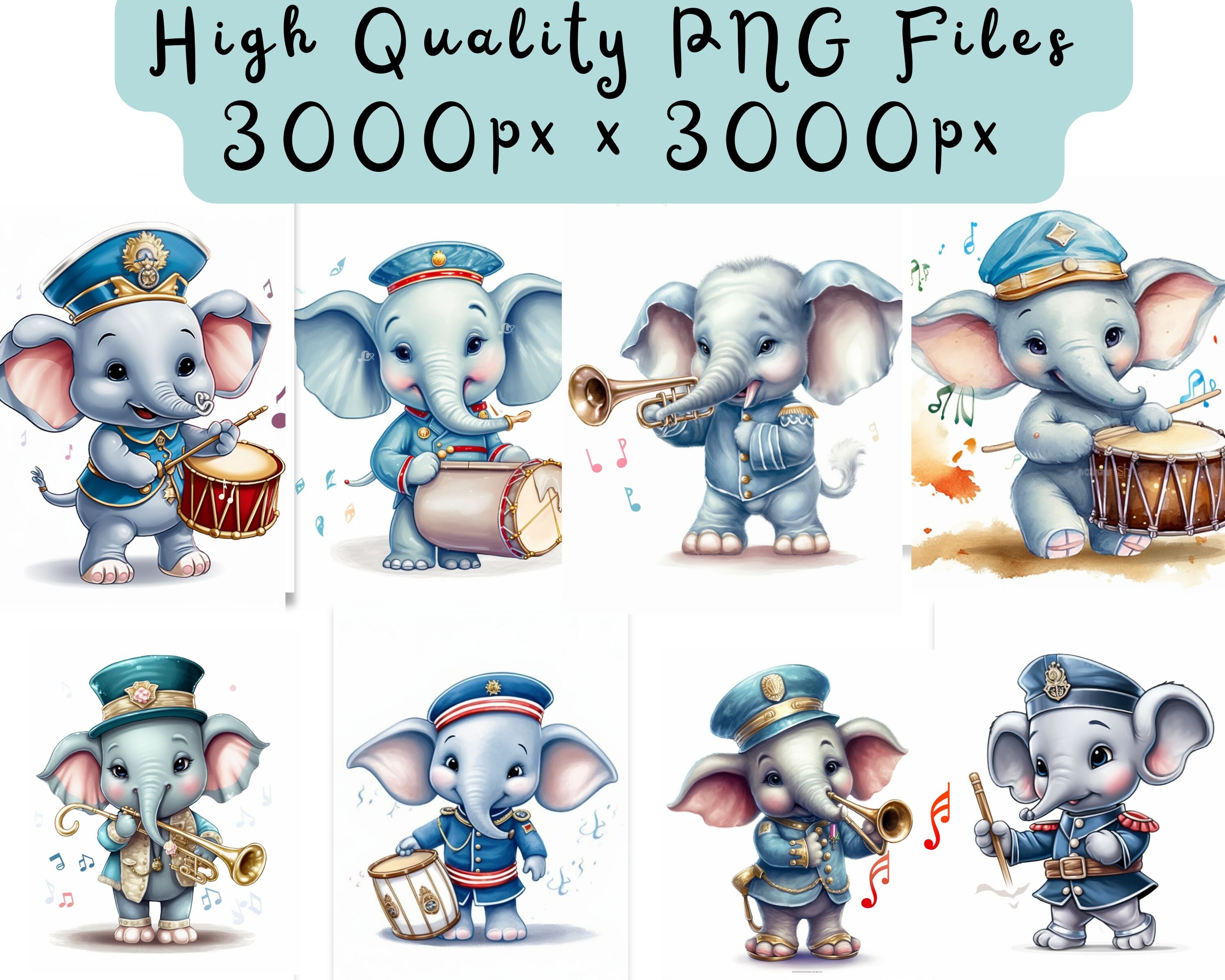 Elephant Baby Digital Clip Art Bundle, Nursery Decor, Baby Shower Decor ...