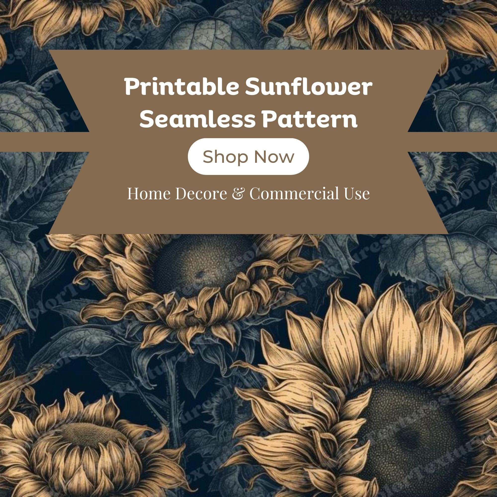 Printable Sunflower Seamless Pattern - Seamless Floral Pattern ...