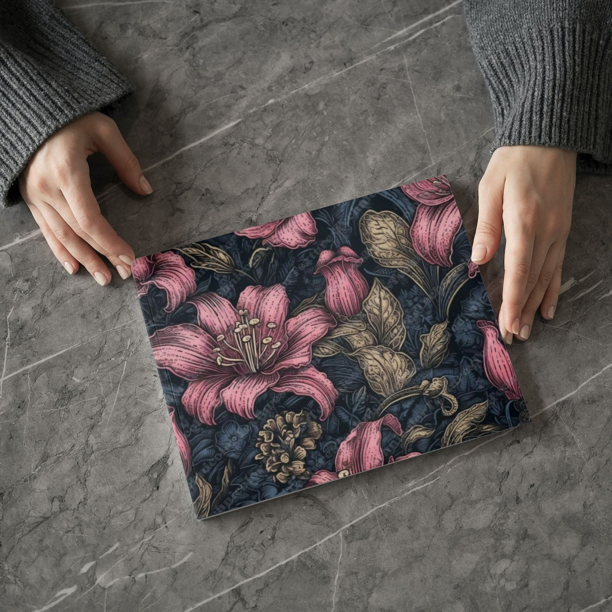 Digital Pink Lily Seamless Pattern - Printable Lily Pattern - Floral ...