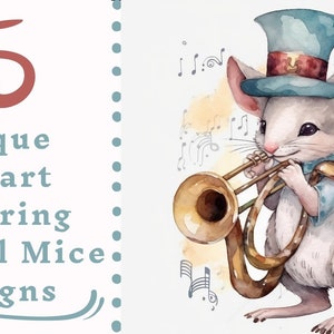 Musical Mice Digital Clipart: Fantasy-themed Artwork for Crafters ...
