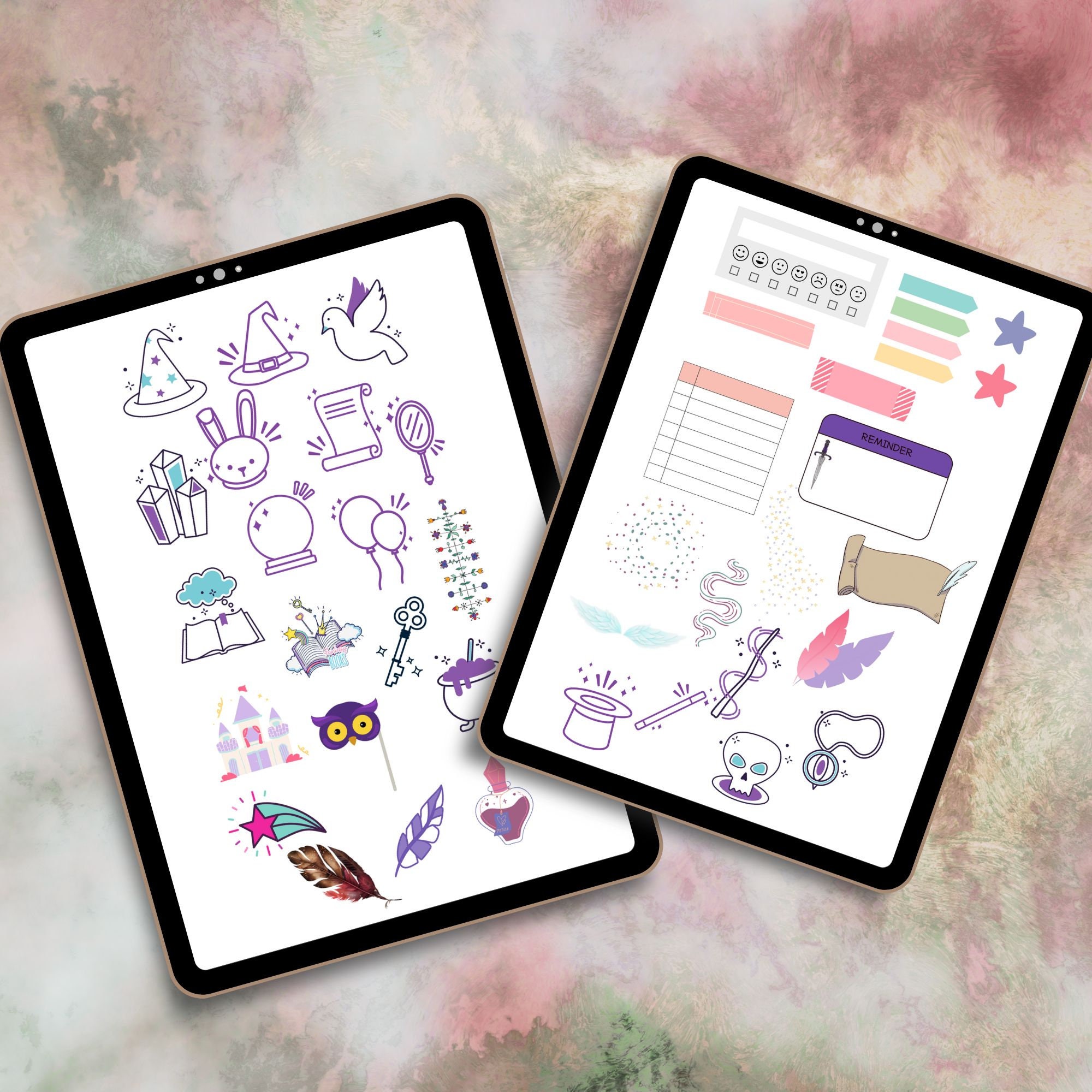 Printable Whimsical Stickers Mega Bundle Digital Fantasy Magic Stickers ...