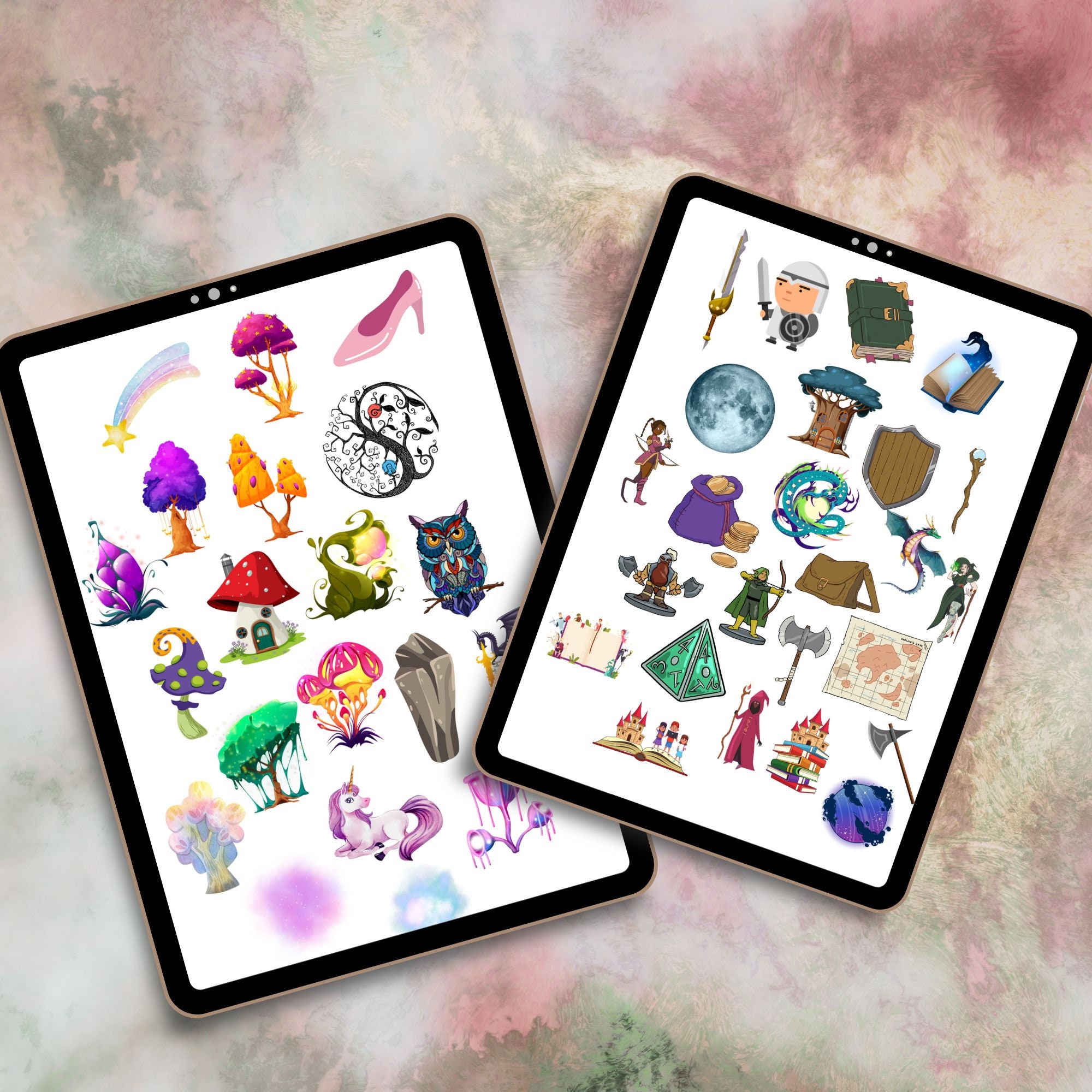 Printable Whimsical Stickers Mega Bundle Digital Fantasy Magic Stickers ...