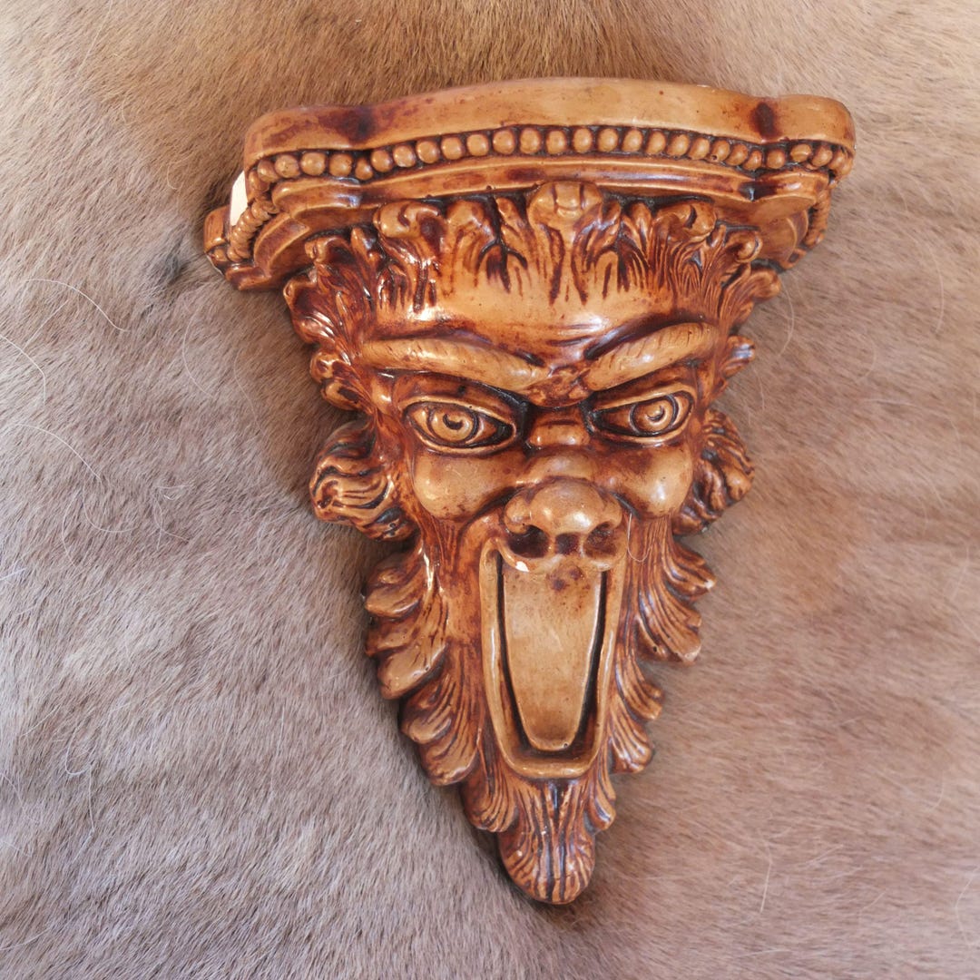 Satyr Bust, Head of a Cheerful Devil, Rare Find, Satyr Head Shelf ...