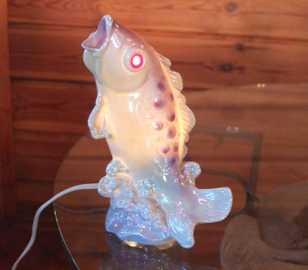 Vintage Ceramic Fish Lamp Perfume Lamp Fish Table Lamp Home and Life ...