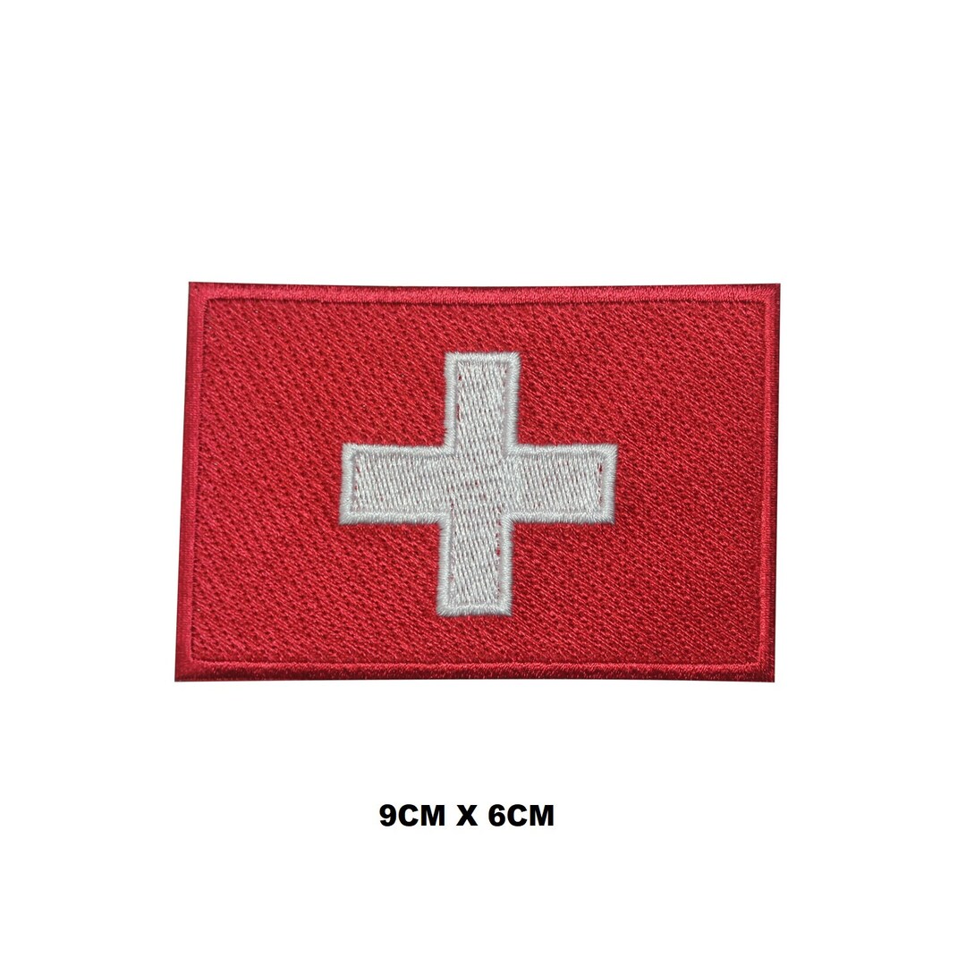 Switzerland Flag Iron/sew on Patch Embroidered Applique for Clothes - Etsy