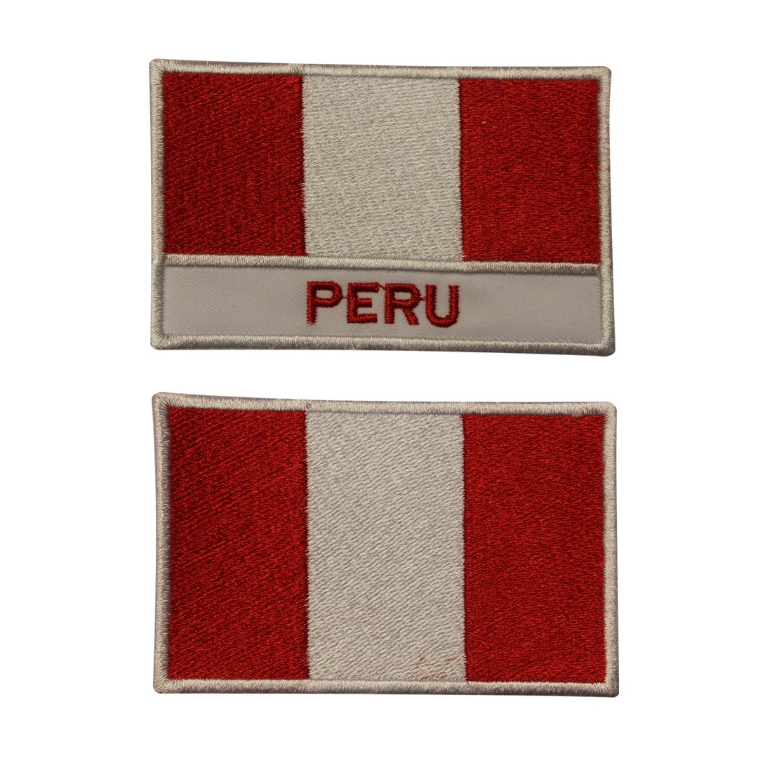 Peru Country Flag Logo Iron/sew on Embroidered Applique for Clothes - Etsy