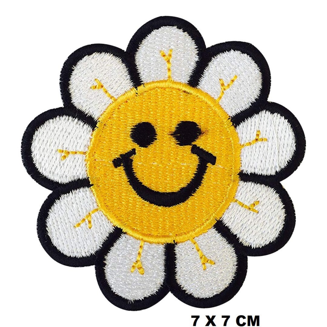 Sunflower Smiling Logo Iron/sew on Patch Embroidered Applique for ...