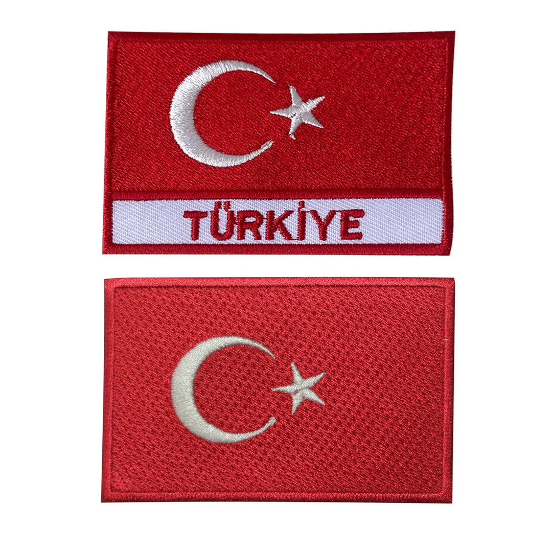 Turkiye Country Flag Logo Iron/sew on Embroidered Applique for Clothes ...