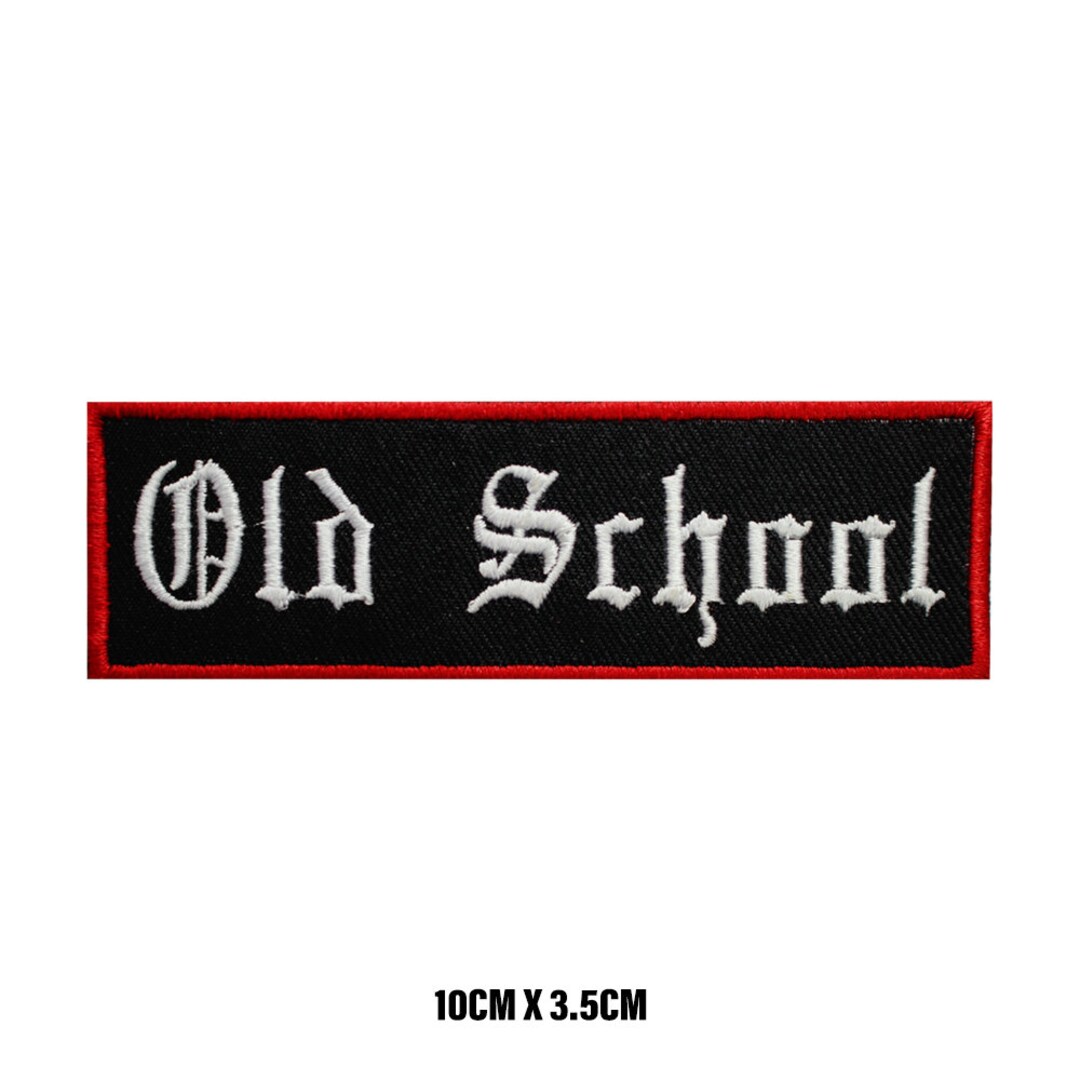 Old School Letters Logo Iron/sew Patch Embroidered Applique for Clothes ...