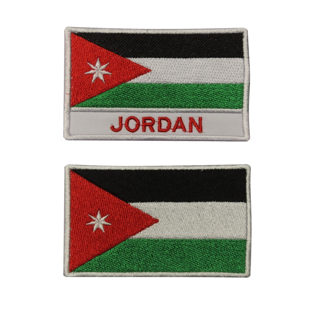 Jordan Country Flag Logo Iron/sew on Embroidered Applique for Clothes ...