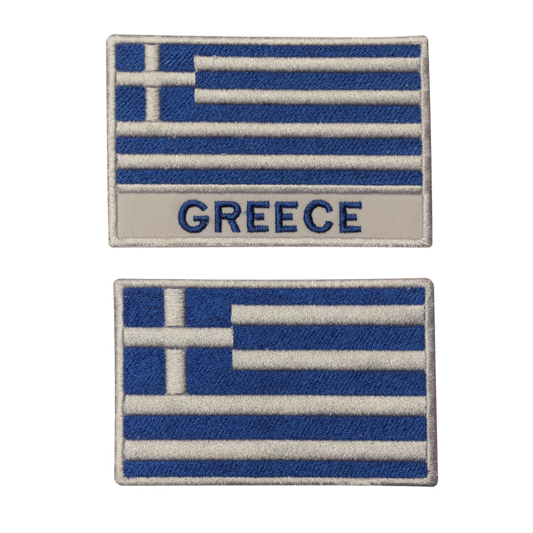 Greece Country Flag Logo Iron/sew on Embroidered Applique for Clothes ...