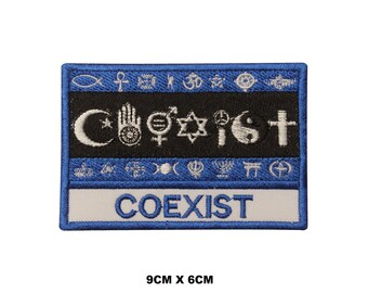 Coexist Flag Embroidered Iron on Patch Sew on Badge Applique Country ...