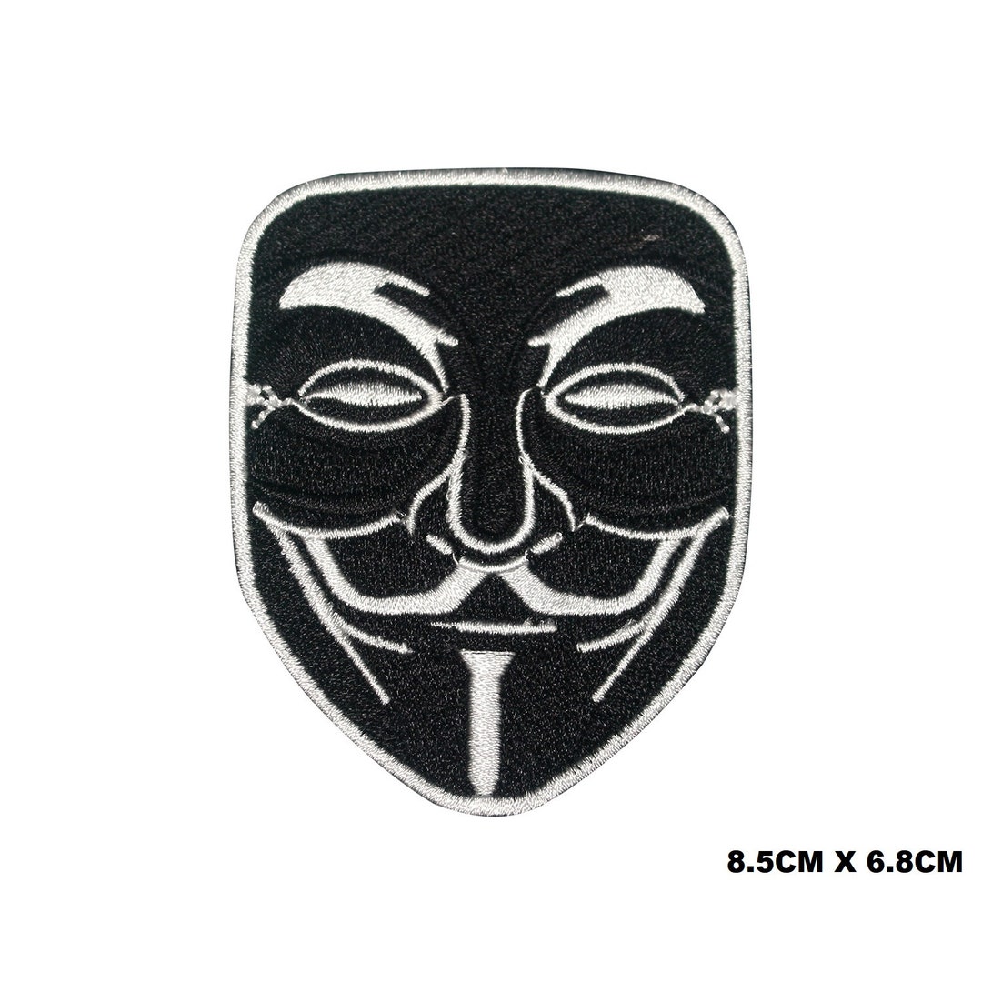 Anonymous Mask Logo Iron/sew on Patch Embroidered Applique for Clothes ...