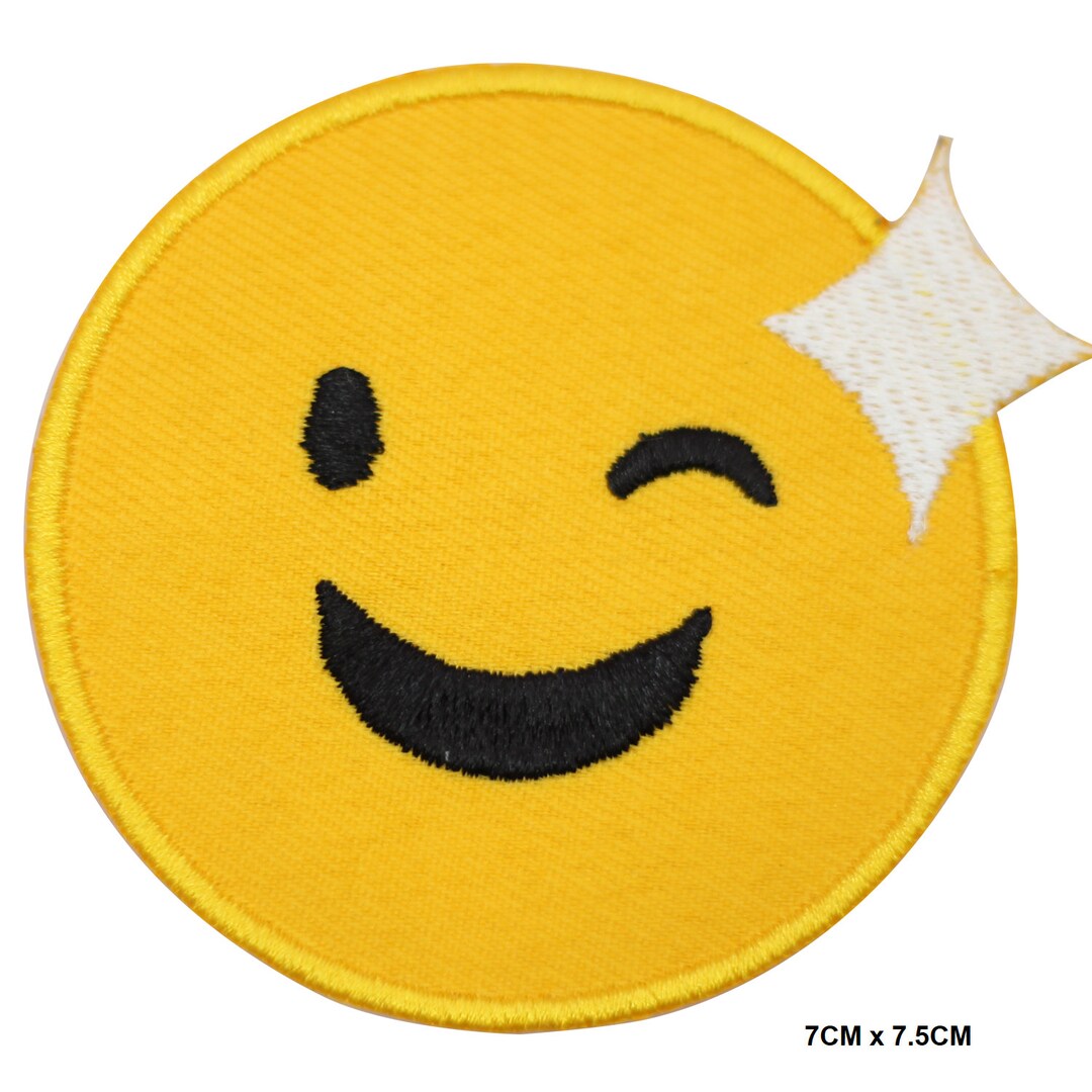 Smile Logo Iron/sew on Patch Embroidered Applique for Clothes - Etsy
